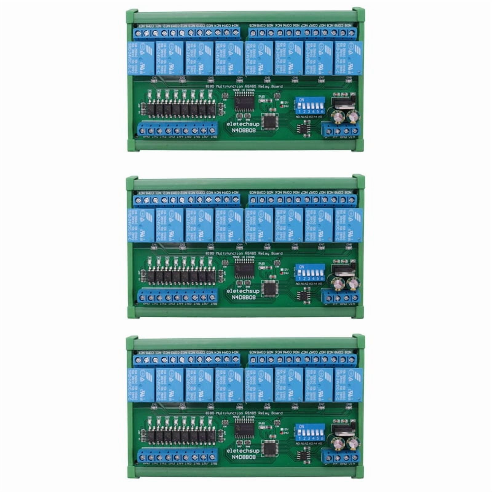 3X DC 24V 8 Ch RS485 Relay Board Modbus RTU UART Remote Control Switch ...