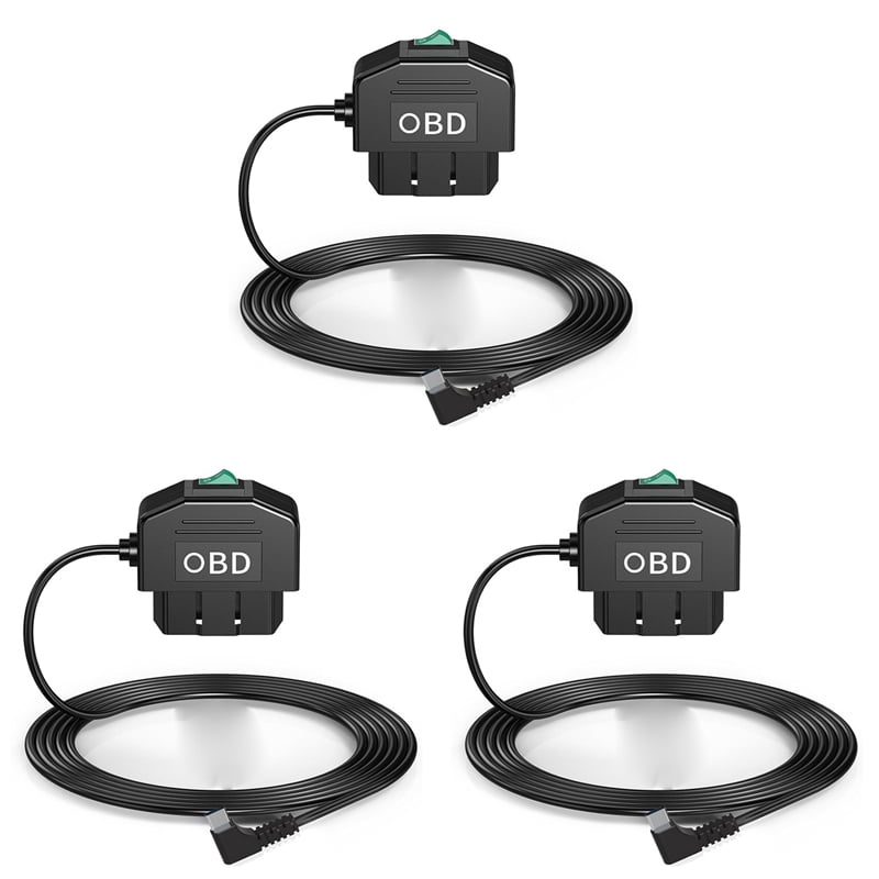 3X Dash Cam OBD Hardwire Kit,Dash Camera USB Type C Hardwire Kit with OBD Power Cable for ...