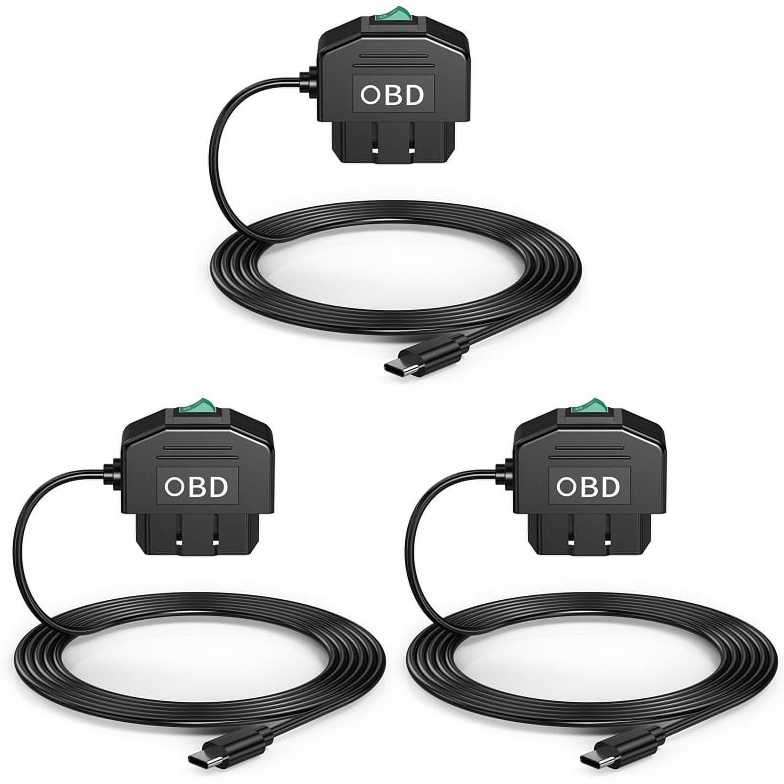 3X Dash Cam OBD Hardwire Kit, Dash Camera USB Type C Hardwire Kit with ...