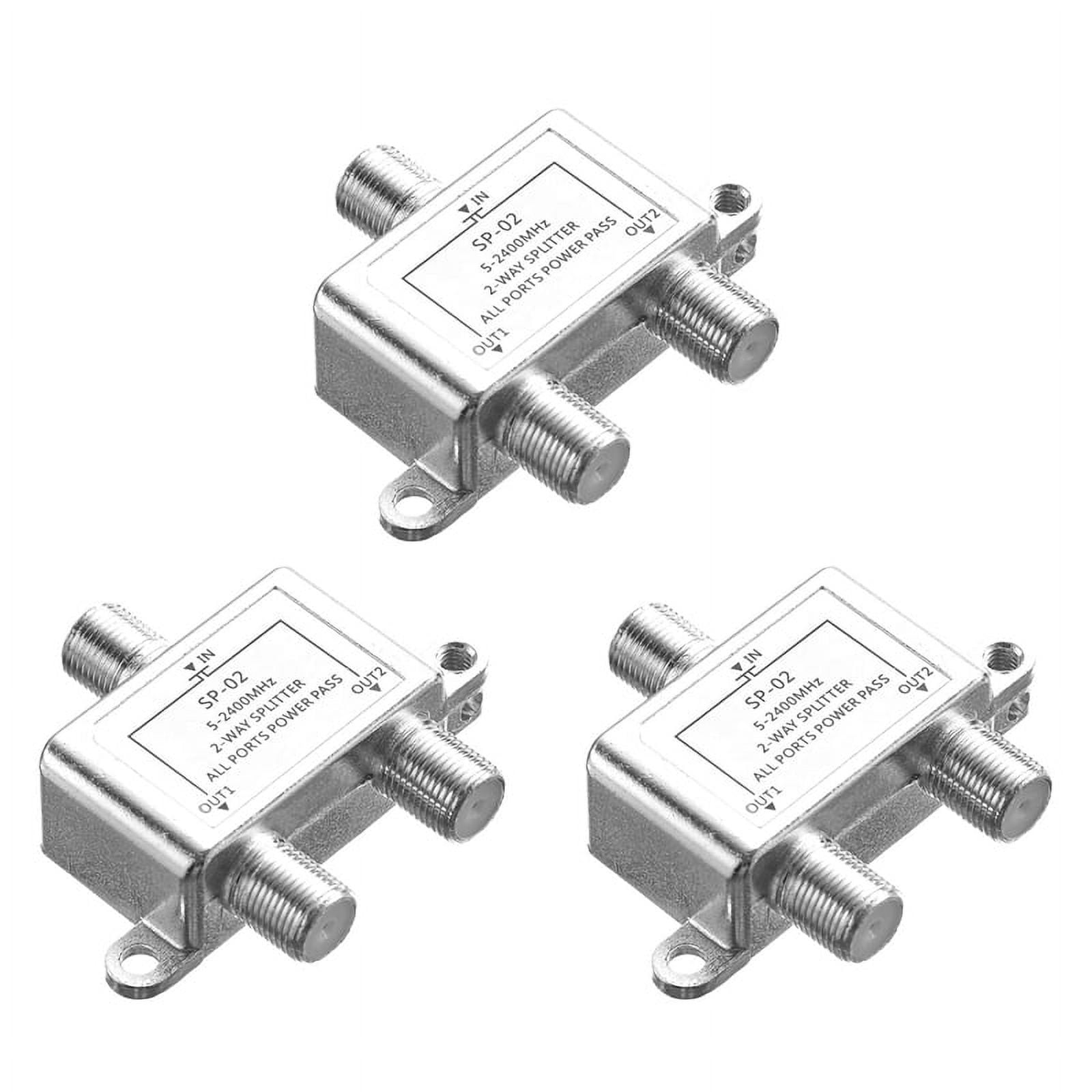 3X Digital 2 Way Coaxial Cable Splitter 5-2400MHz, RG6 Compatible, Work ...