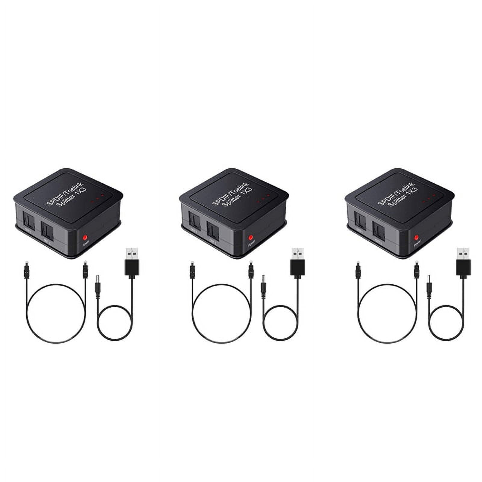 3X Digital Optical Audio 1X3 Splitter,Digital SPDIF TOSLINK Fiber Audio ...