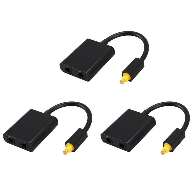 3X Digital SPDIF Optical Audio Splitter 2 Way Toslink Splitter Adapter ...