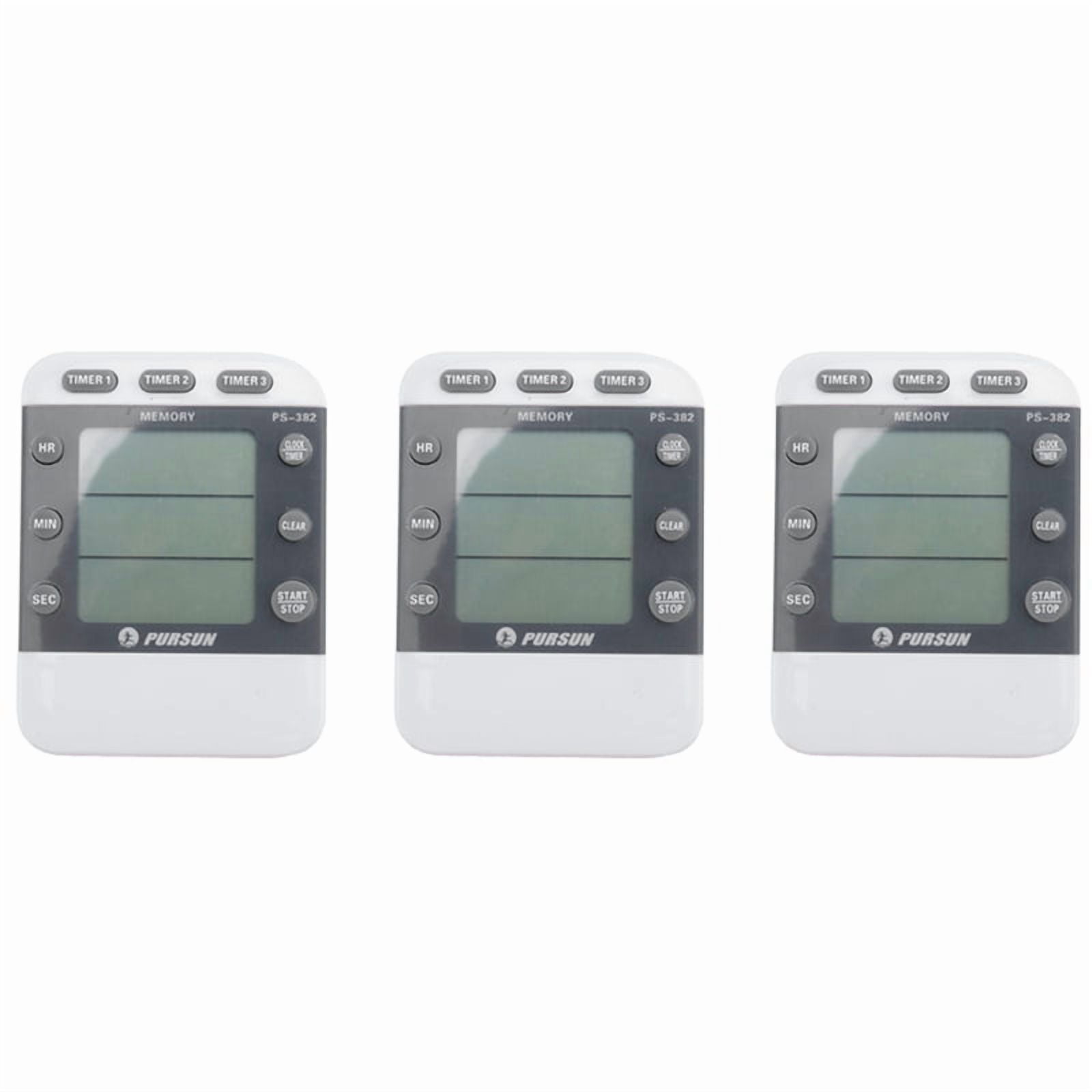 3X Digital Timer 100 Hour Triple Count Down/Up Clock Timer Cooking ...