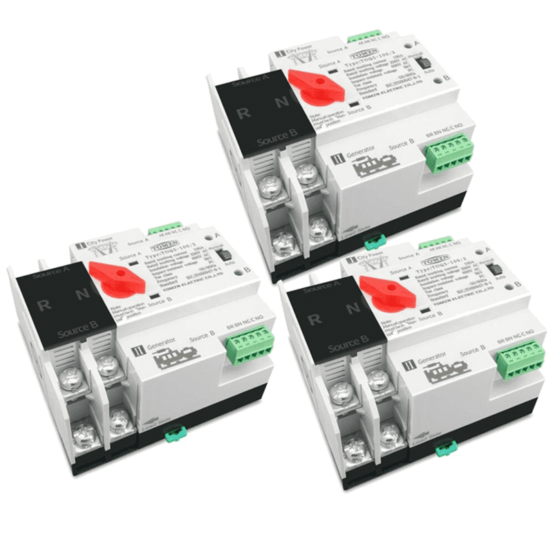 3X Din Rail 2P ATS Dual Power Automatic Transfer Switch Electrical ...