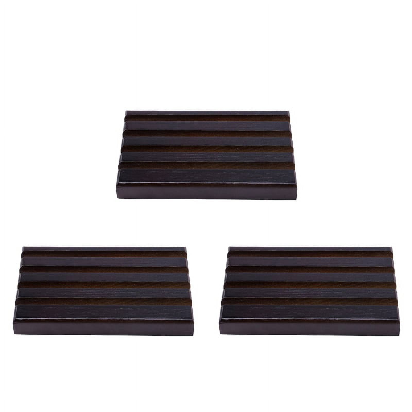 3X Display Stand Rack Coin Holder 4-Row Torched Wood Display Holder ...