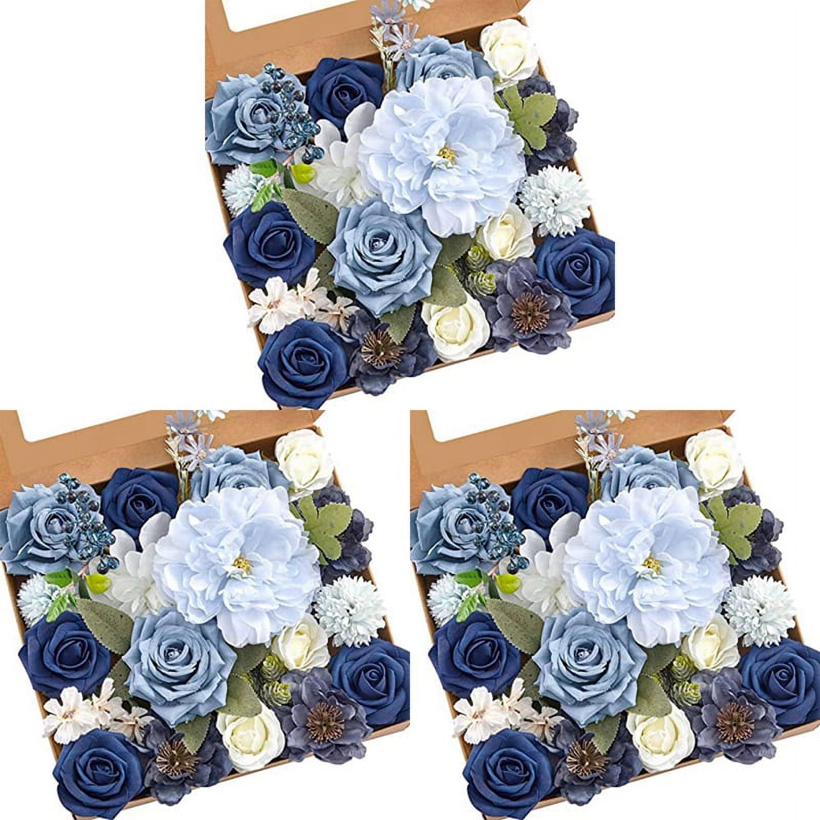 3X Dusty Blue Flowers Combo for DIY Wedding Bridal Bouquets ...