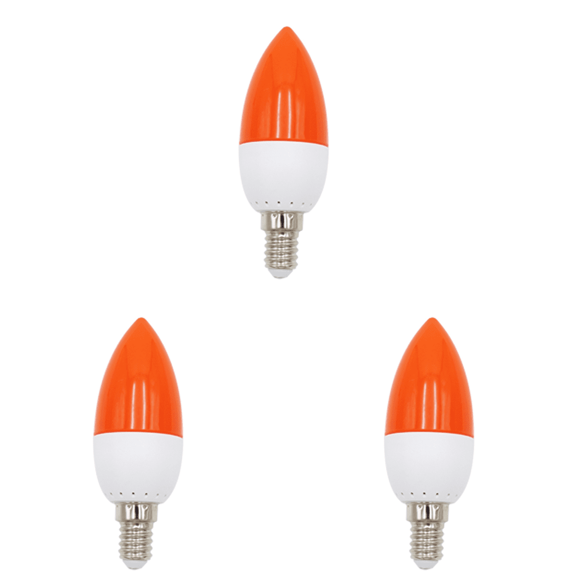 3X E14 LED Color Candle Tip Bulb, Color Candle Light,Red - Walmart.com