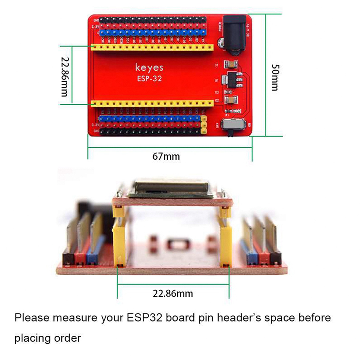 3X ESP32-IO Expansion Board Compatible with the Keyes ESP32 Core Board ...