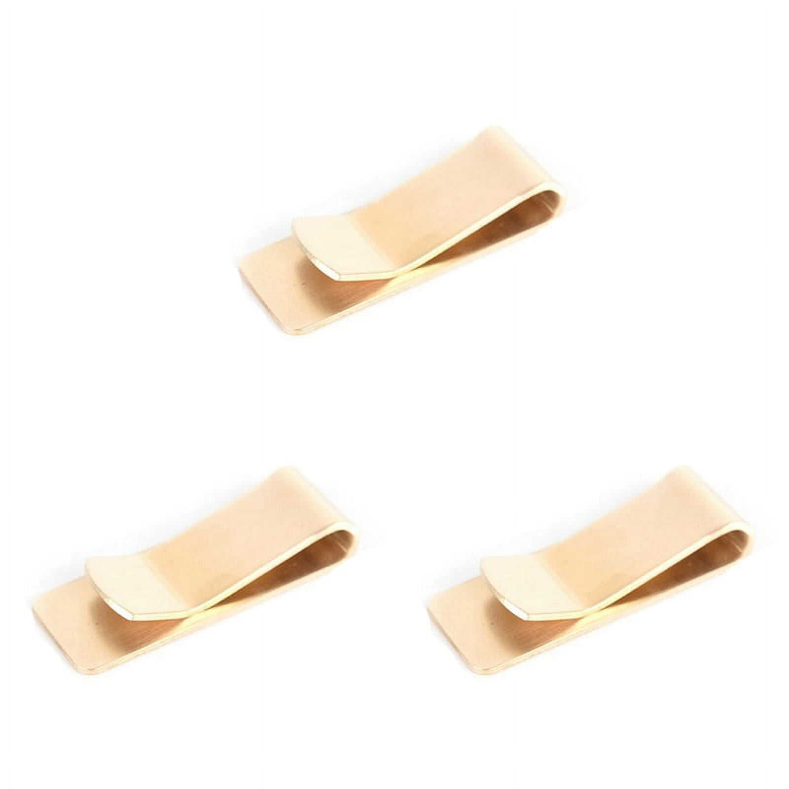 3X Fashion Brass Money Clip Simple Dollar Cash ID Card Clamp - Walmart.com