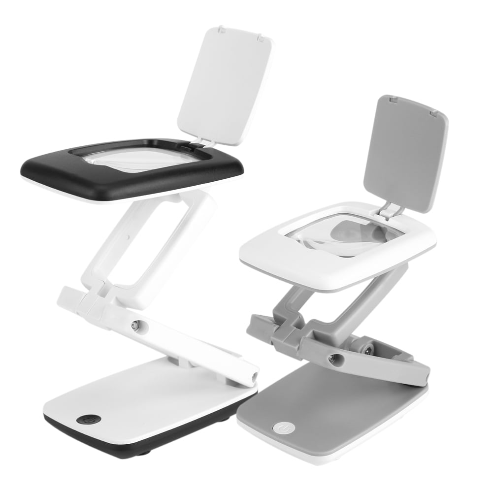 3X Foldable Magnifier LED Desk Lamp with Magnifying Glass for Reading ...