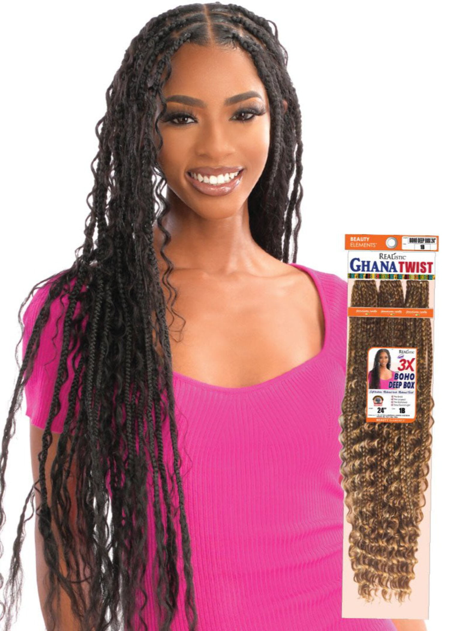 3X GHANA TWIST BOHO DEEP BOX 24" - Walmart.com