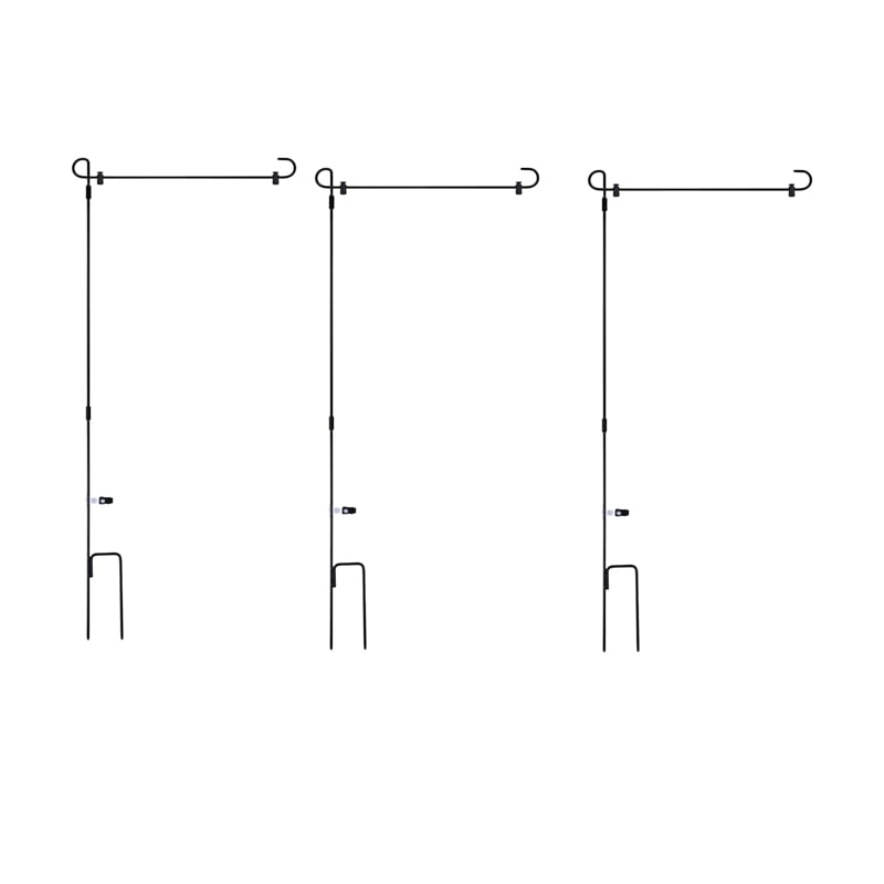3X Garden Flag Stand Metal Garden Flag Pole Holder with Garden Flag ...