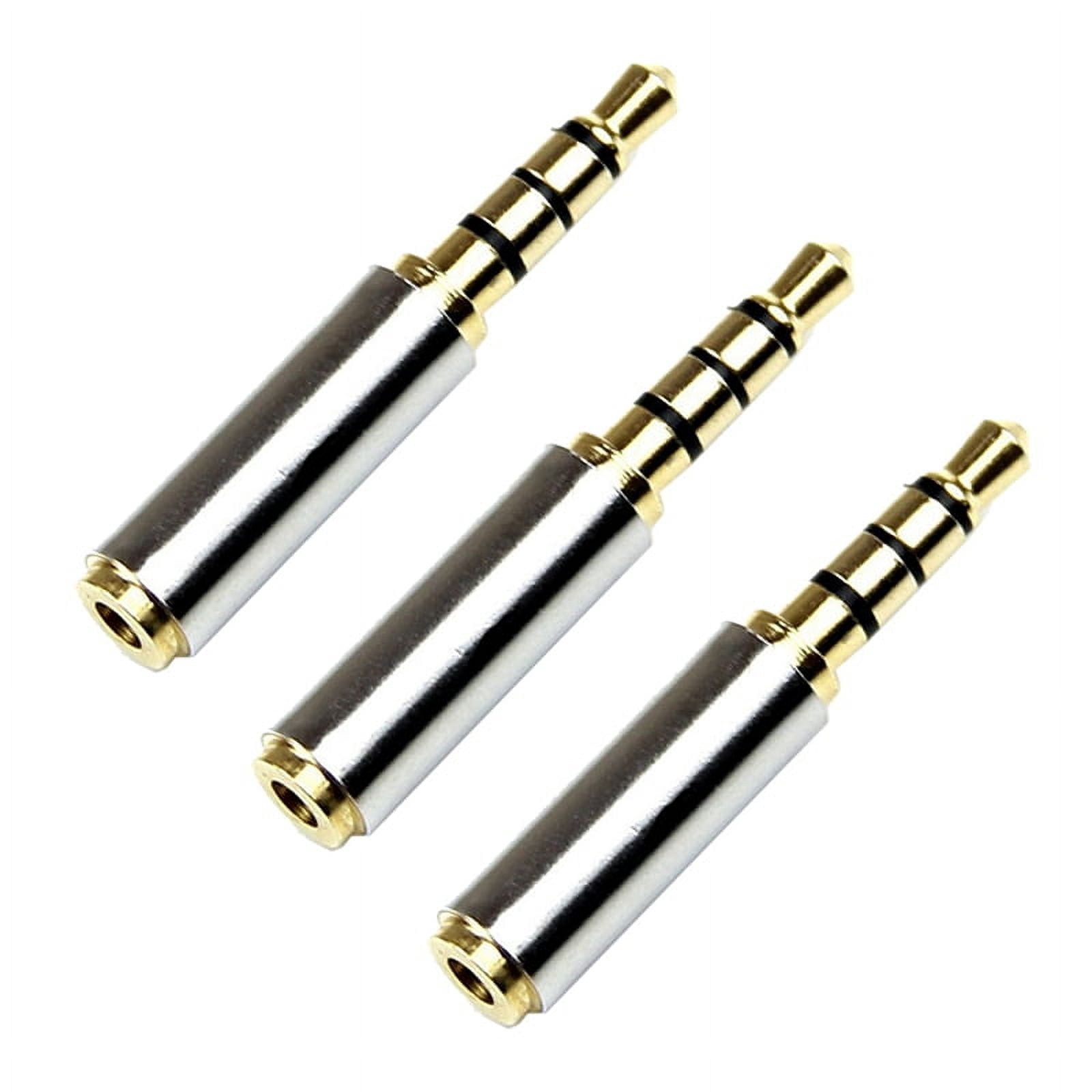 3X Golden 3.5mm Male to 2.5mm Female Plug Stereo Audio Earphone Jack ...