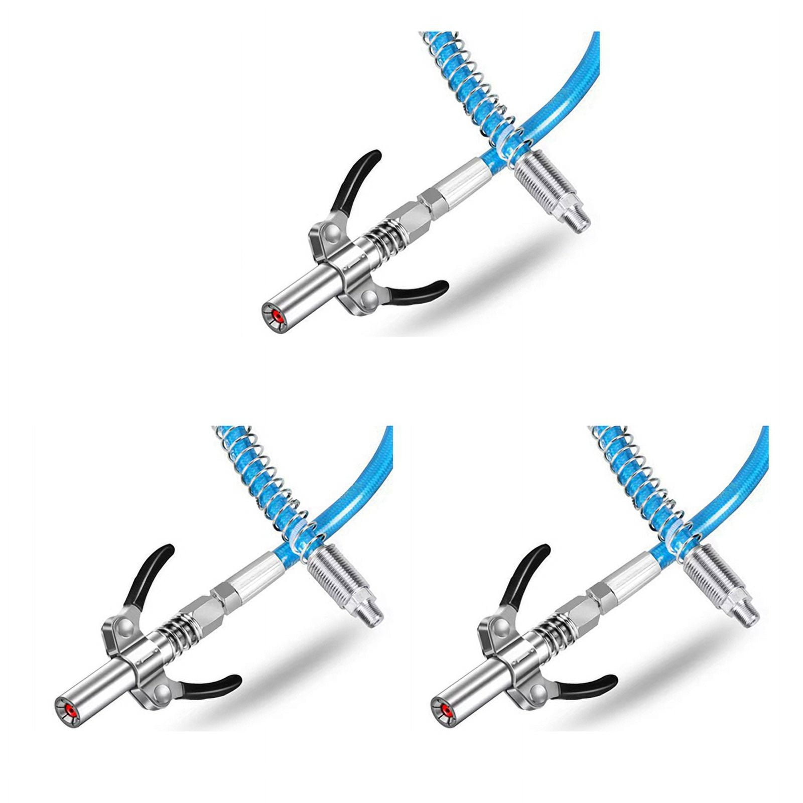 3X Grease Coupler with 30cm Hose Gear Grease Nozzle Heavy-Duty Quick ...