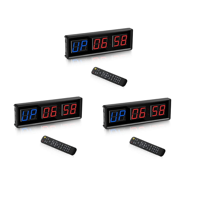 3X Gym ,LED Interval Digital Countdown Wall Clock Fitness ,1.5Inch ...