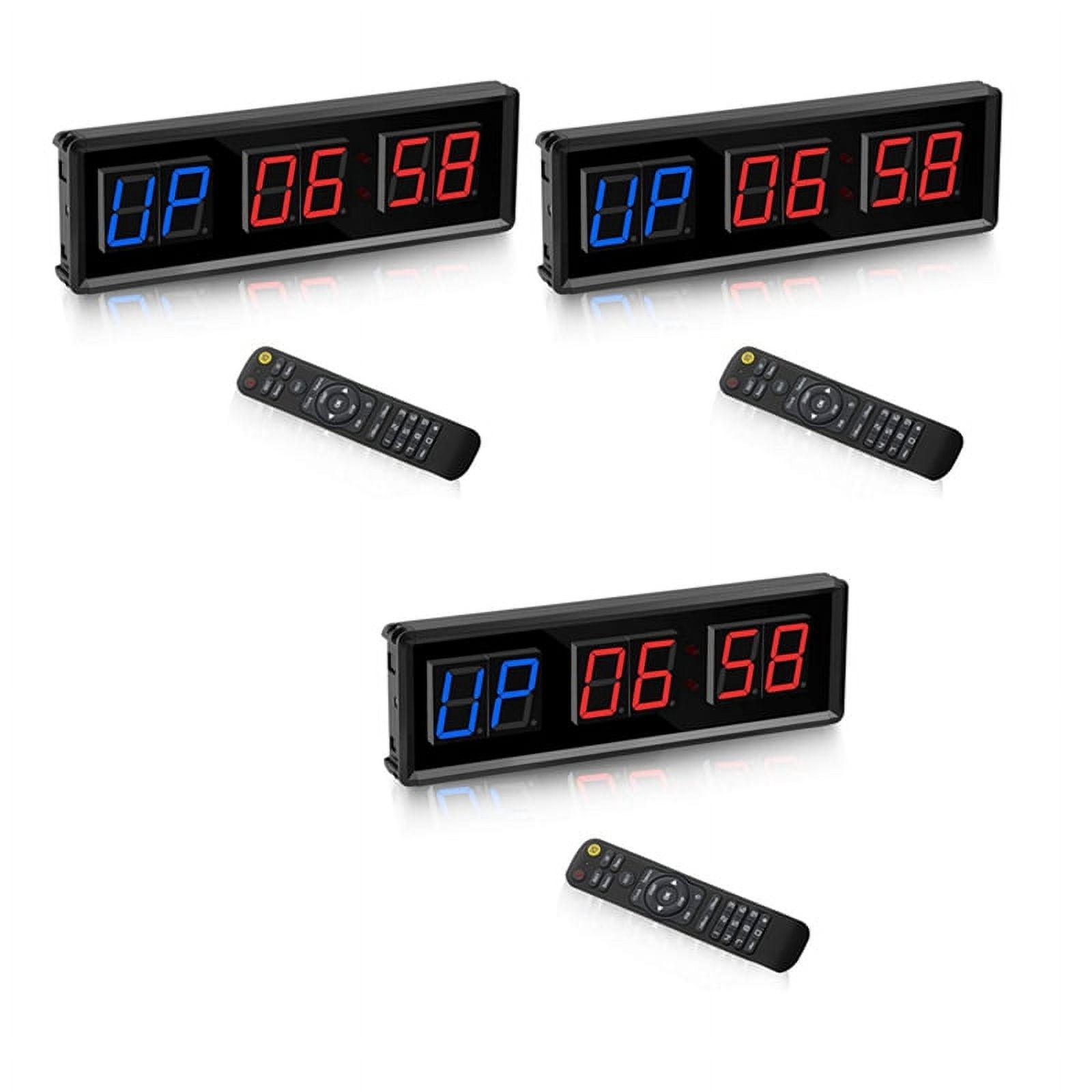 3X Gym ,LED Interval Digital Countdown Wall Mounted Clock Fitness ...