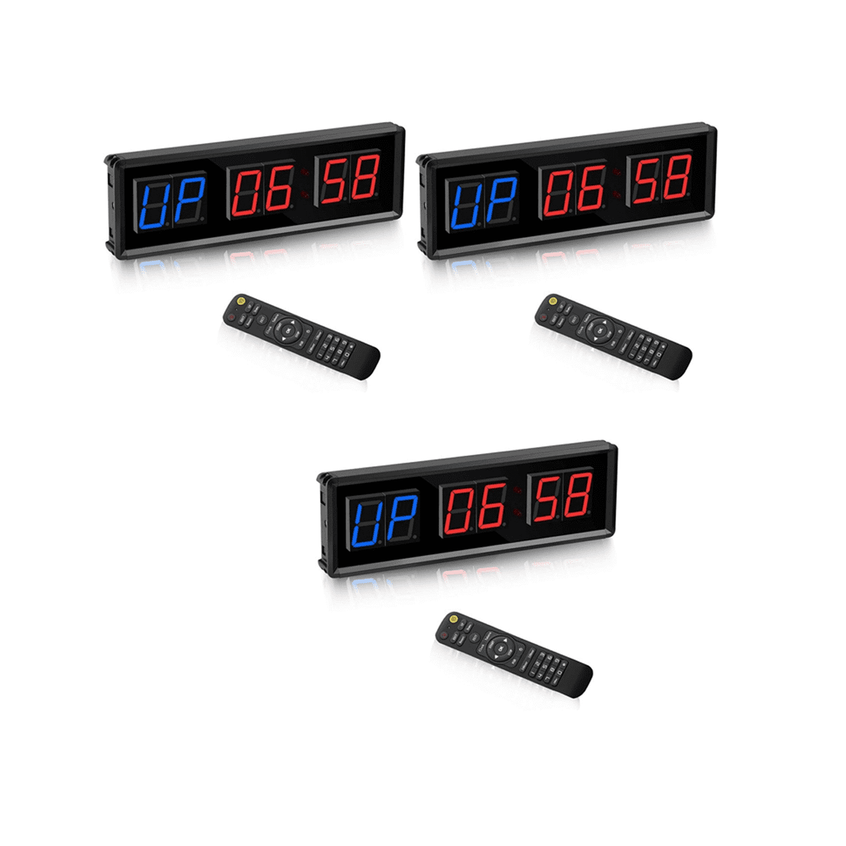 3X Gym Timer,LED Interval Timer Digital Countdown Wall Mounted Clock ...