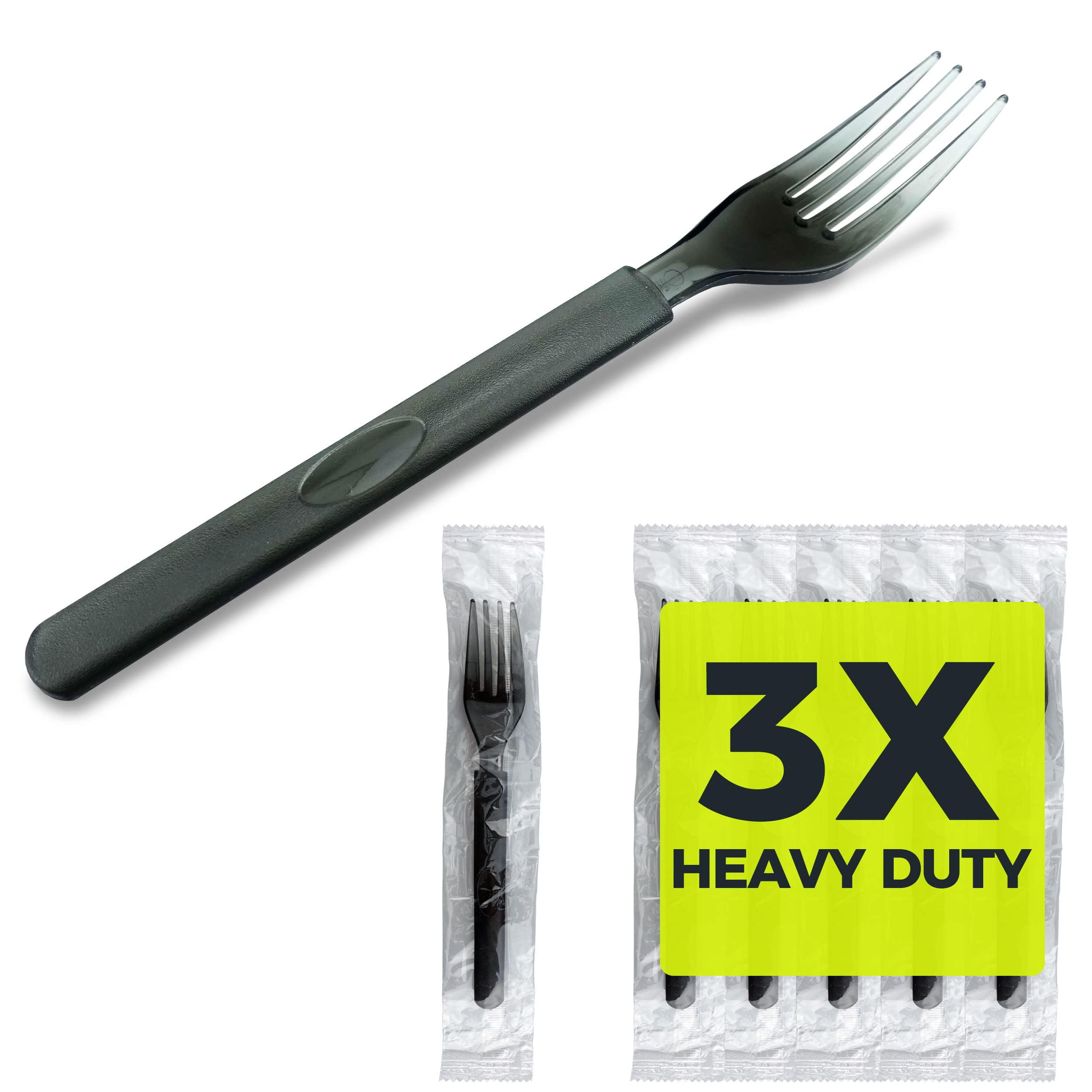3X Heavy Duty Plastic TSF6 Forks Individually Wrapped, Sturdy ...