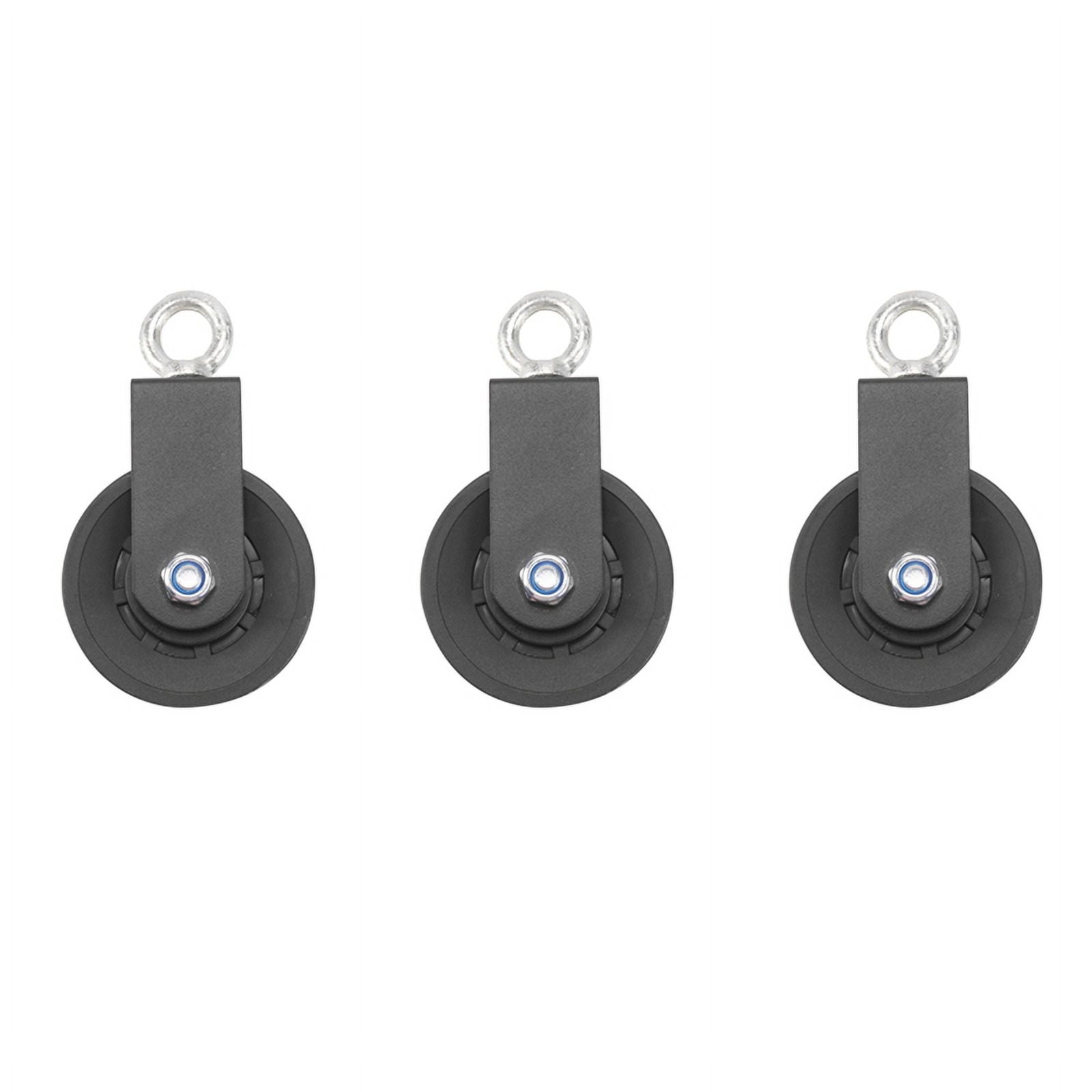3X Heavy Duty Pulley, Fitness Pulley 360 Degree Rotation Traction Wheel ...