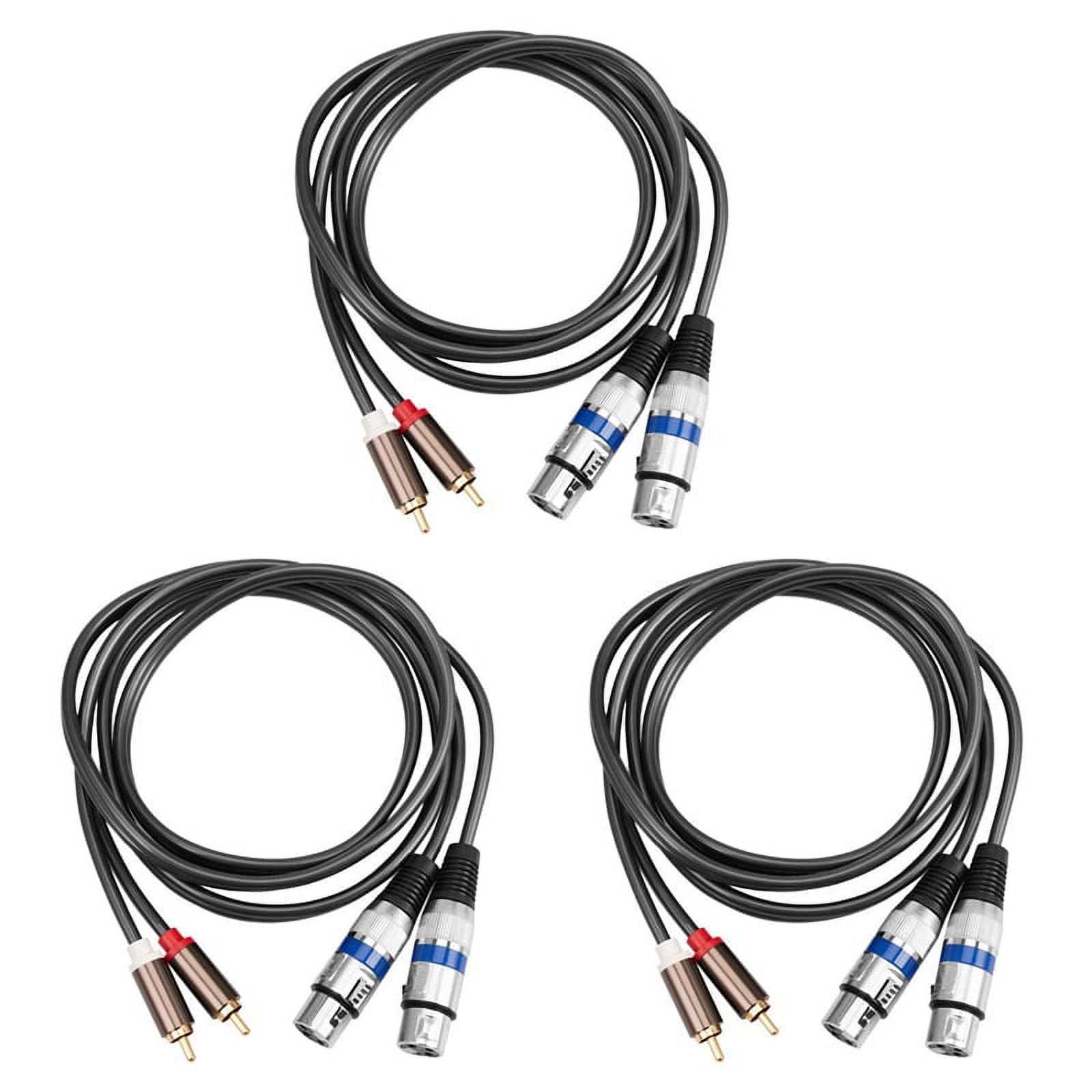 3X Hifi Audio Cable 2 Rca Male to Xlr 3 Pin Female Mixing Console ...
