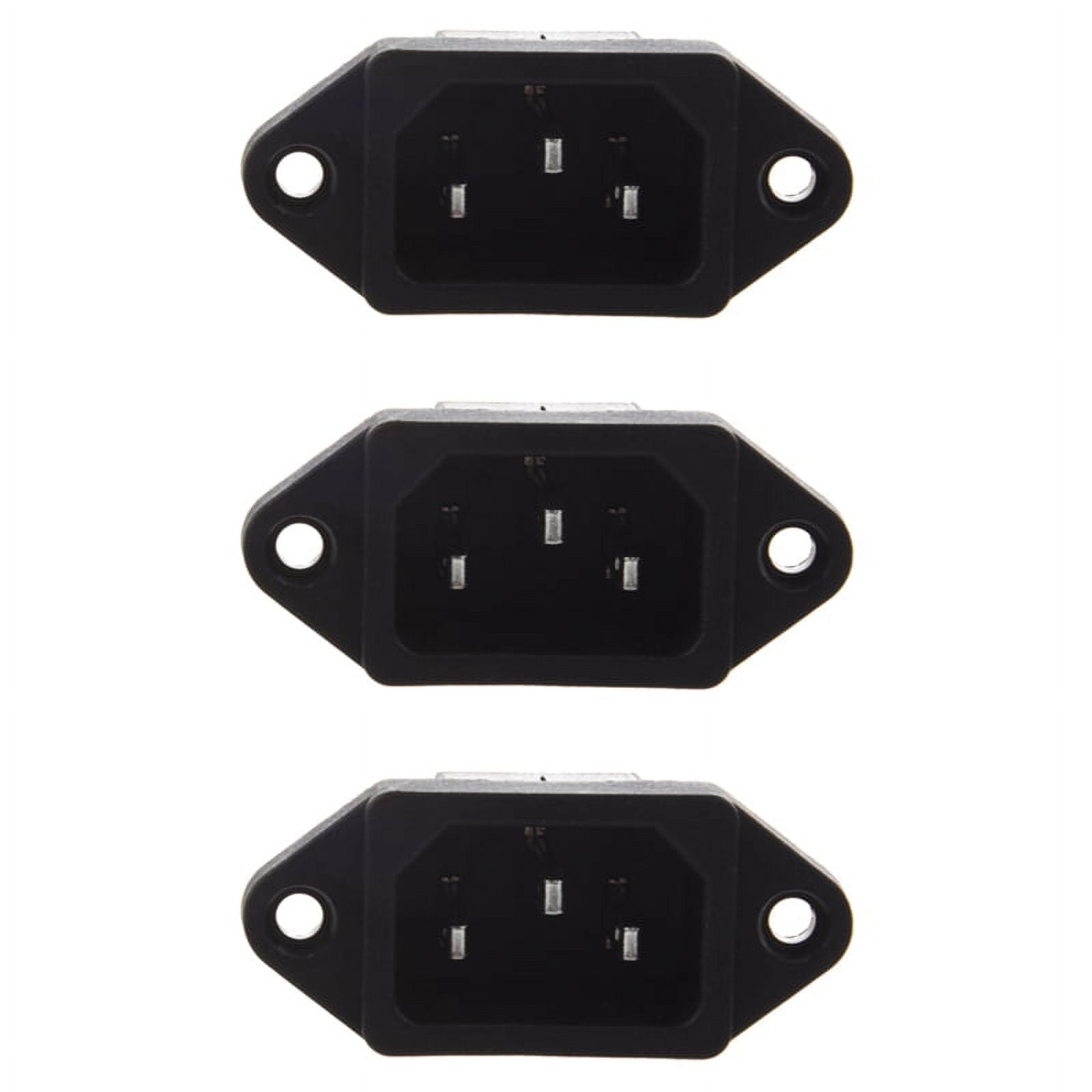 3X IEC 320 C14 Male Plug 3 Pins PCB Panel Power Inlet Socket Connector ...