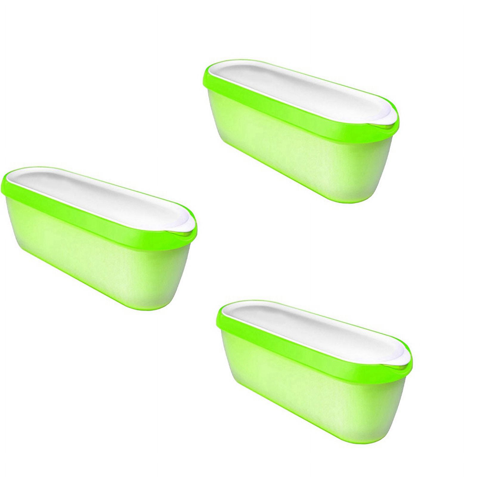 3X Ice Cream Containers for Ice Cream Reusable Freezer Storage (Green ...