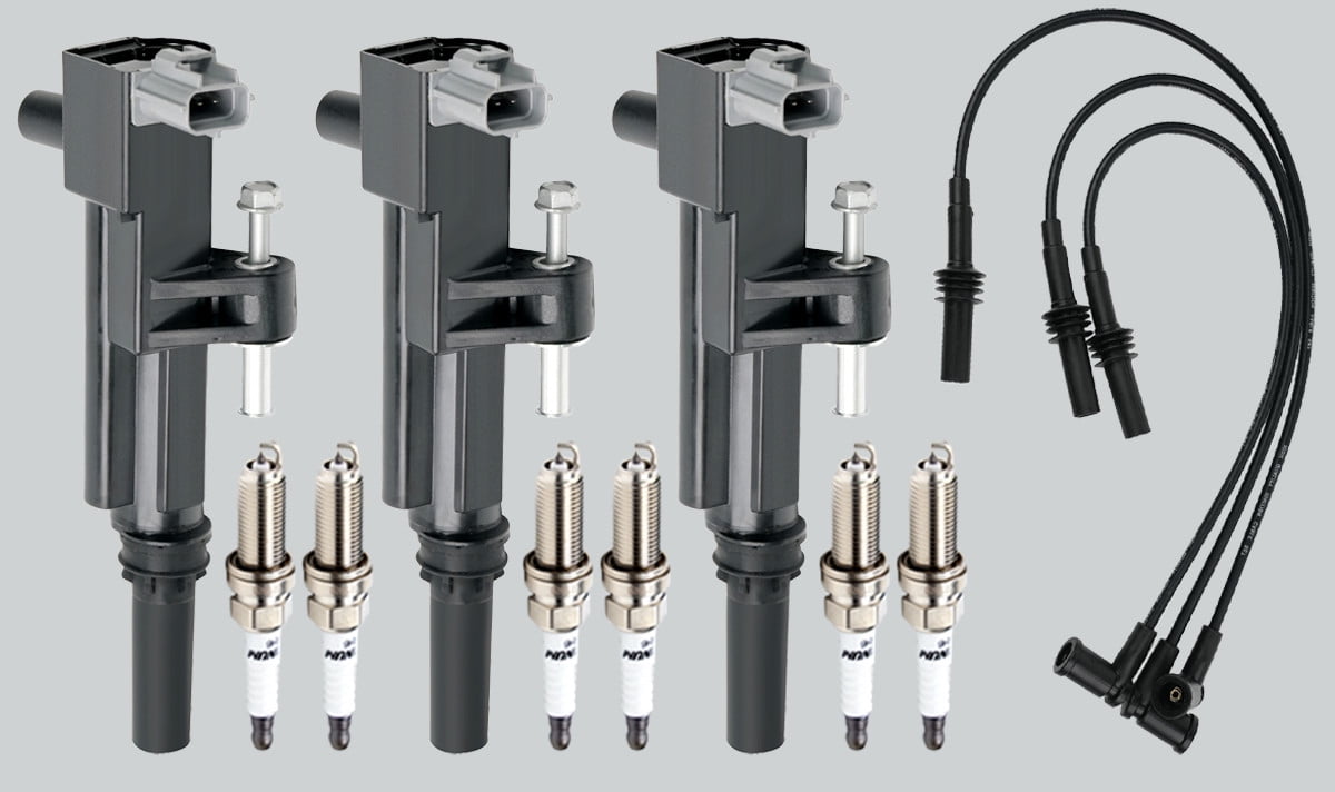 3X Ignition Coils & Spark Plug & Wire Set For Jeep Liberty Dodge Ram ...