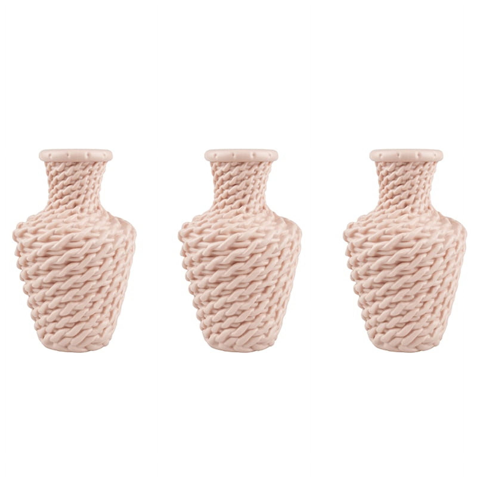 3X Imitation Rattan Vase Table Flower Arrangement Container Living Room ...