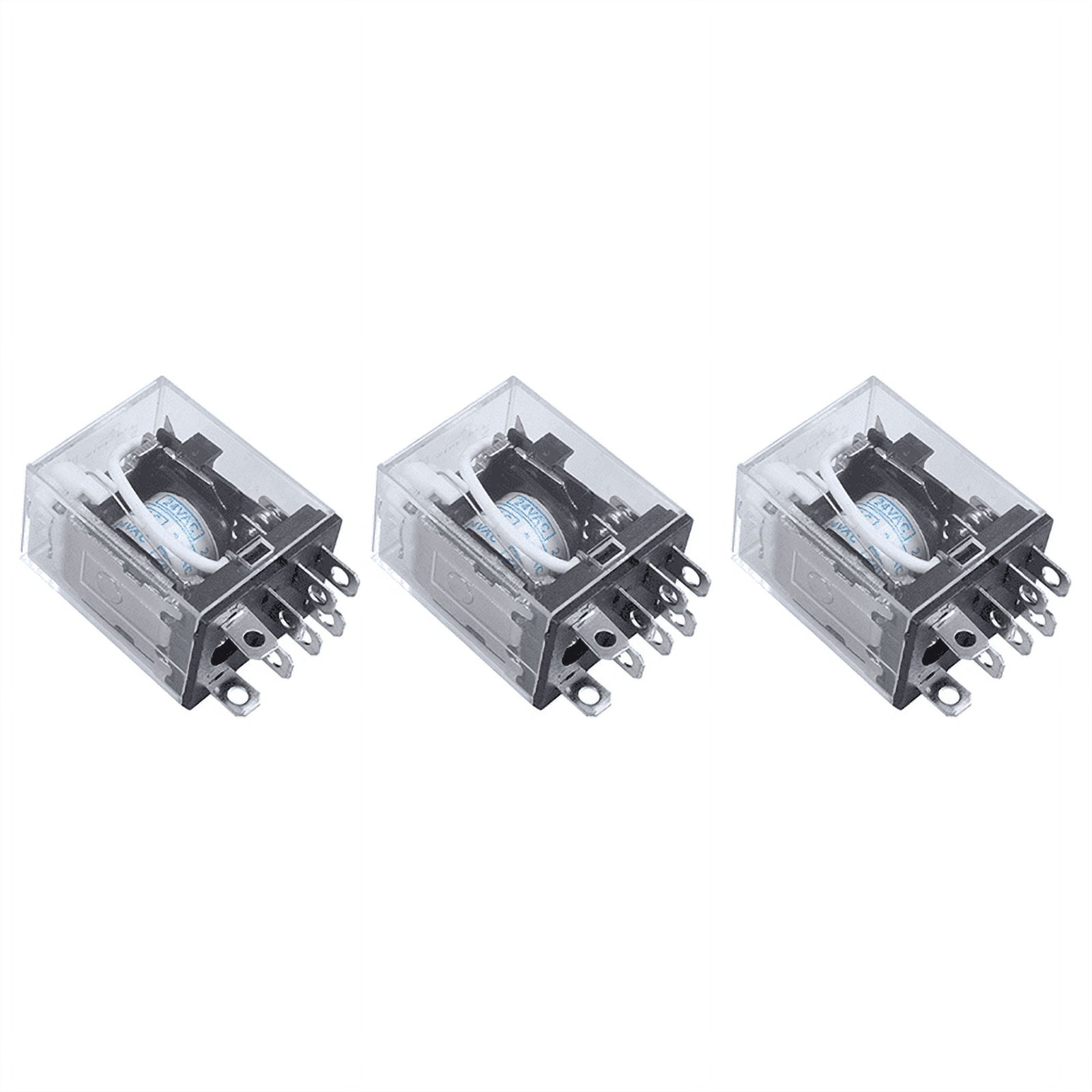 3X JQX-13F LY2 AC 24V Coil 8-Pin DPDT Red LED Electromagnetic Relay ...