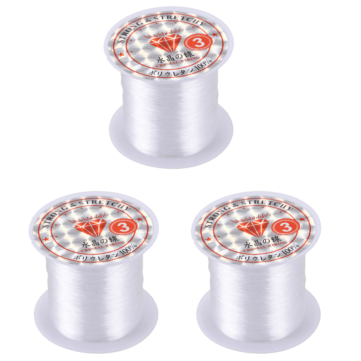 3X Jewelry Beading Thread 0.3mm Dia. Clear Nylon Fishing Line Spool 17 ...
