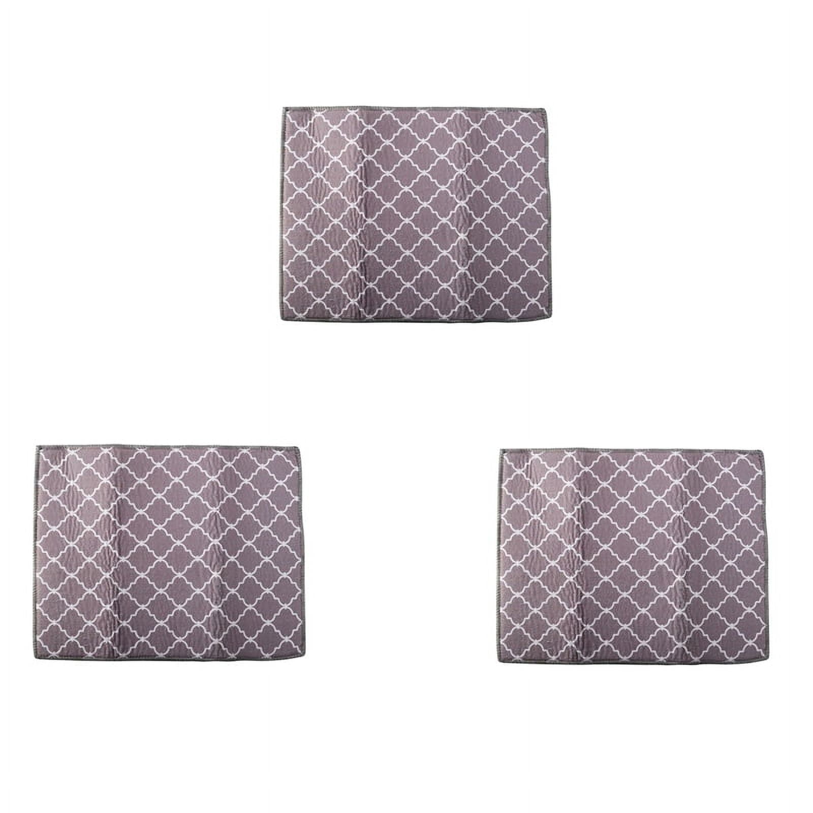 3X Kitchen Countertop Suction Mat Tableware Cup Bowl Dish Drain Pad Dry ...