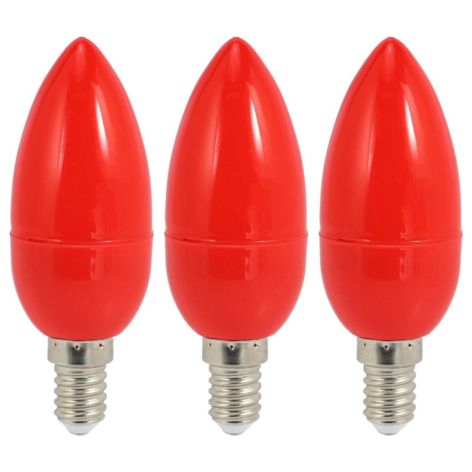 3X LED Candle Light Candle Light Bulbs Red Fortune Lamp God Lights ...