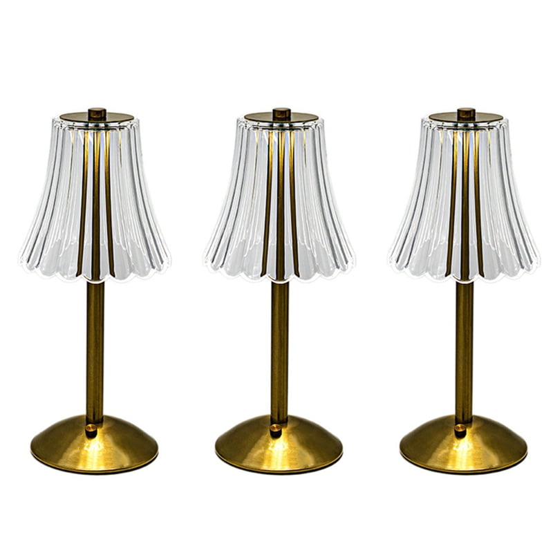3X LED Crystal Decorative Table Lamp 800MAh Rechargeable Atmosphere ...