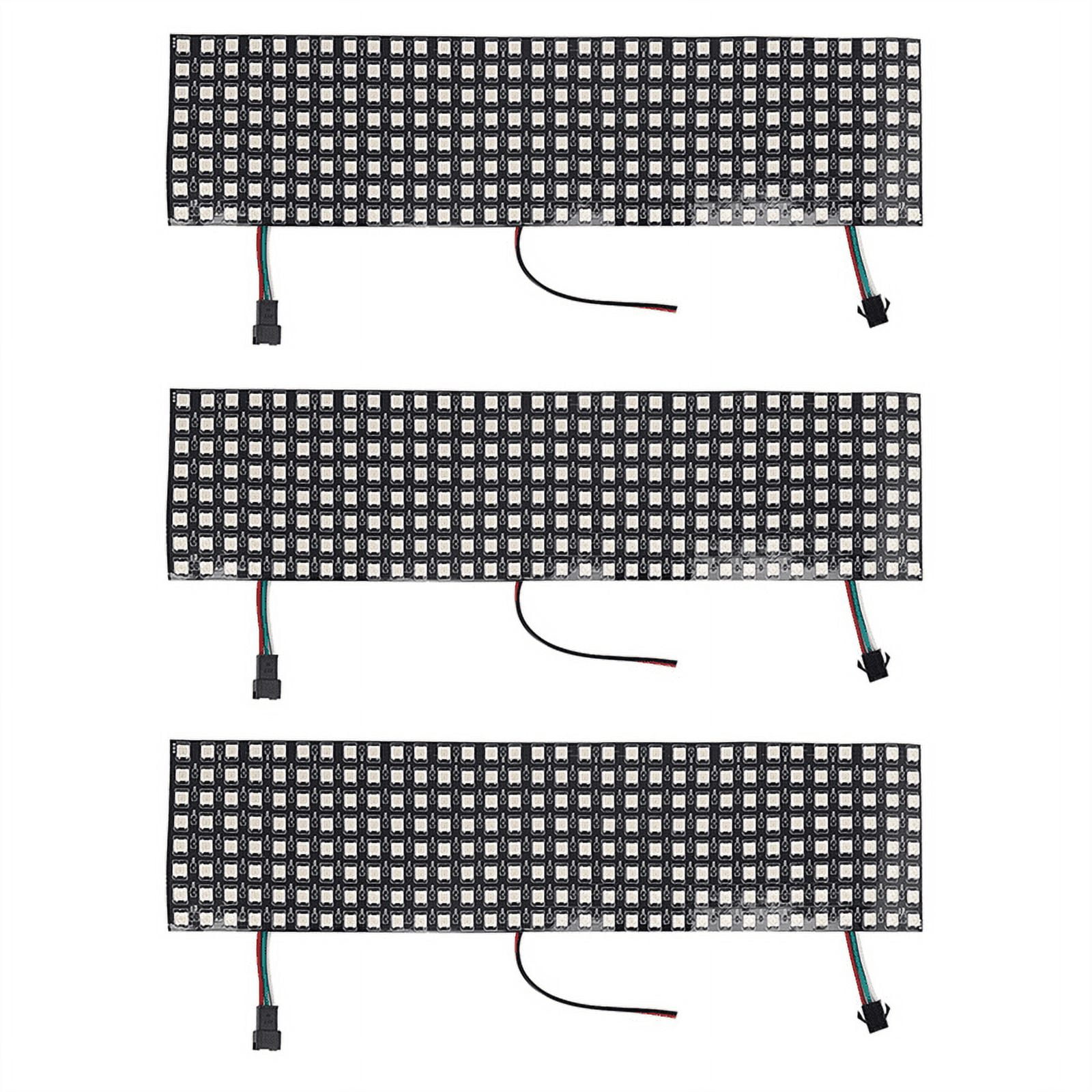3X LED Matrix Panel, WS2812B RGB 832 Pixels Digital Flexible Dot Matrix ...