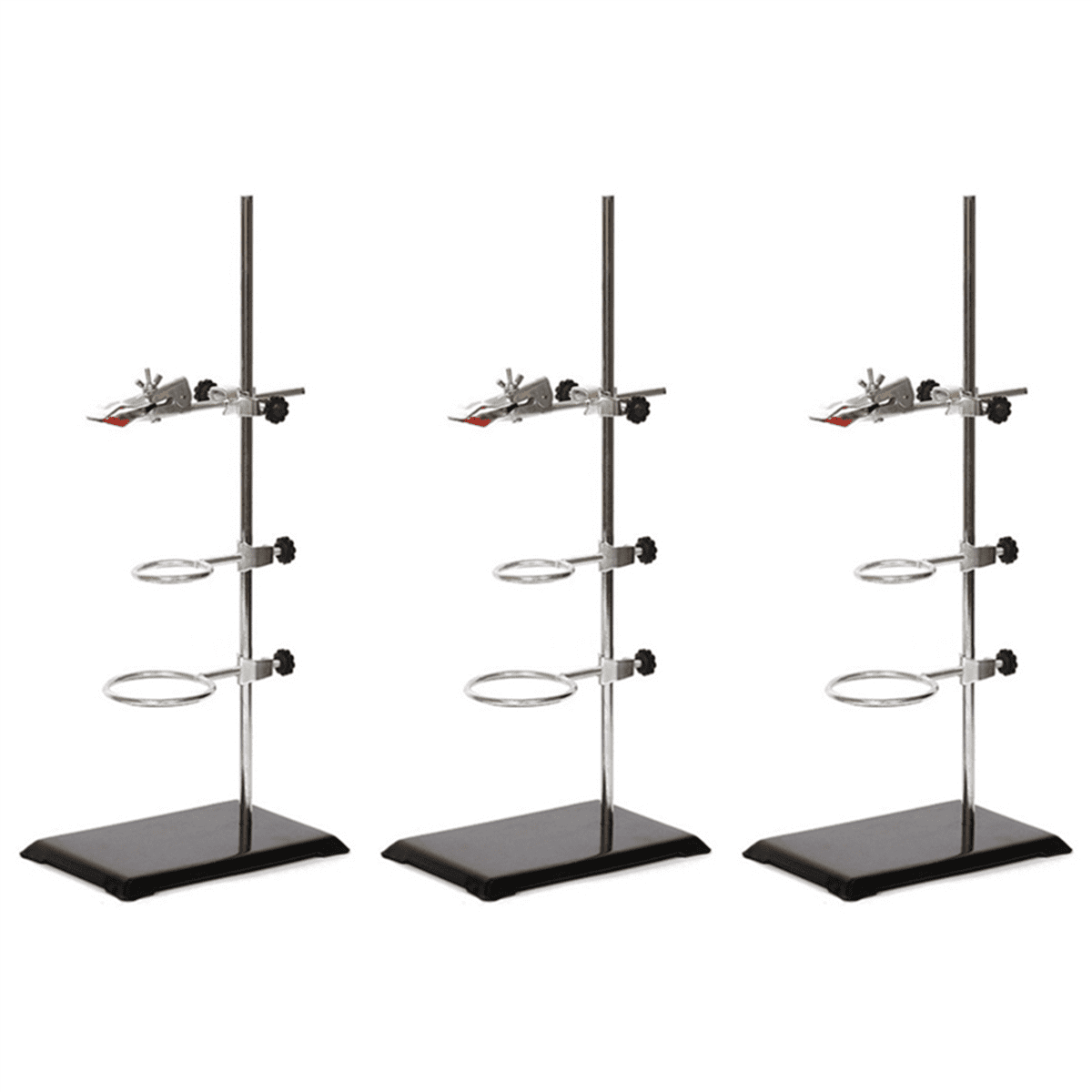 3X Laboratory Grade Metalware Support Stand, Cork Lined Burette Clamp ...
