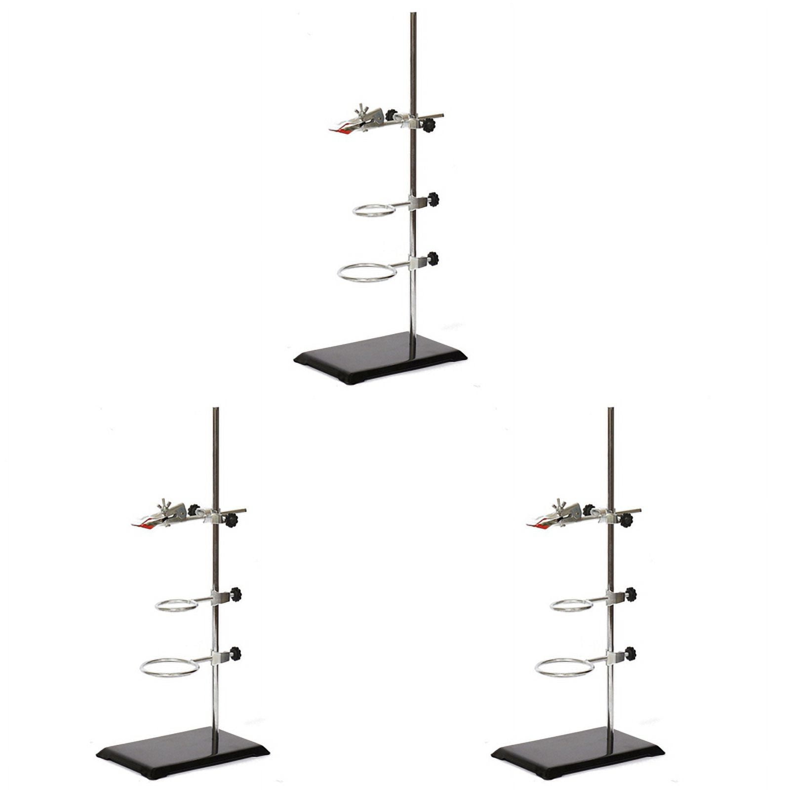 3X Laboratory Grade Metalware Support Stand, Cork Lined Burette Clamp ...