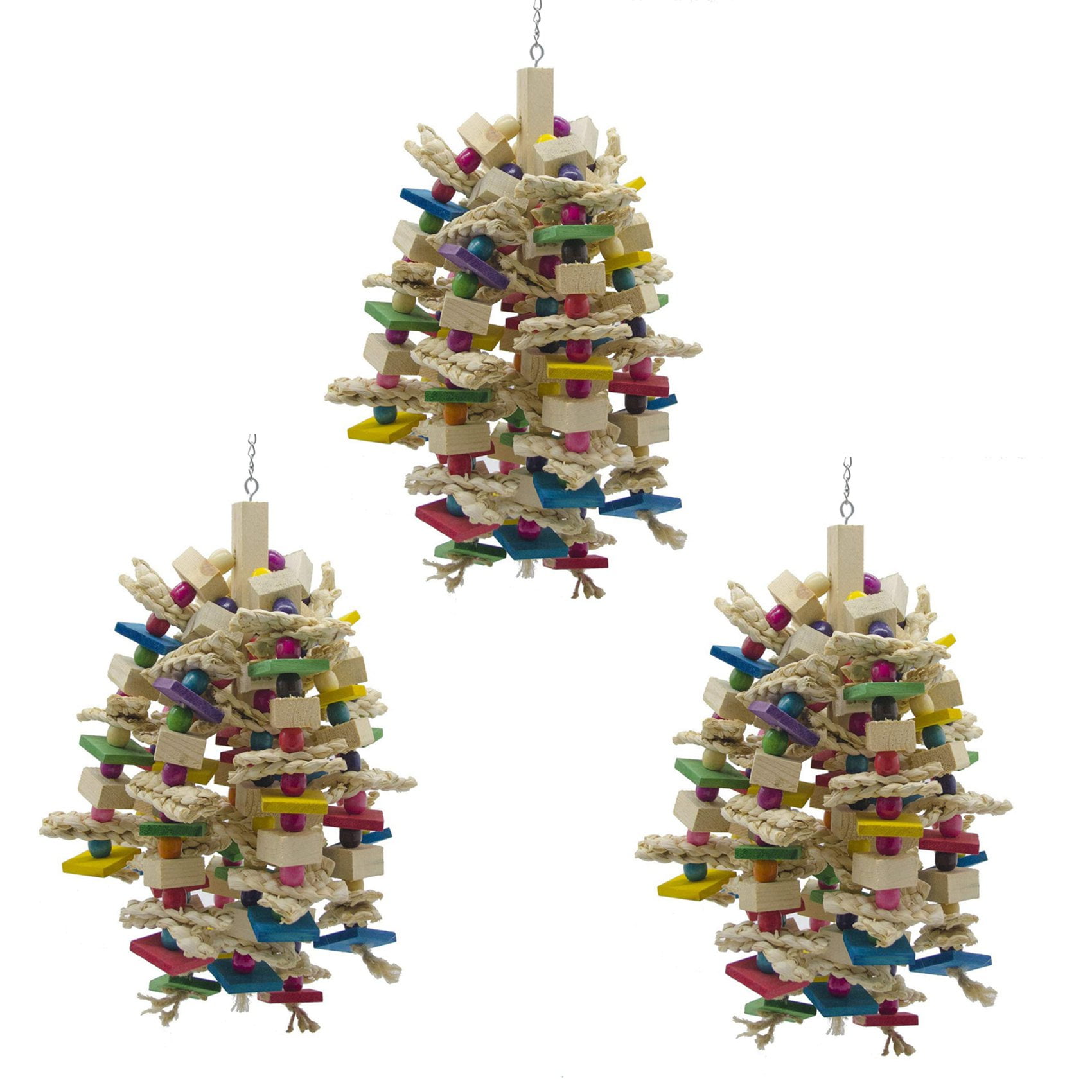 3X Large Parrot Chewing Toy - Bird Parrot Blocks Knots Tearing Toy Bird ...