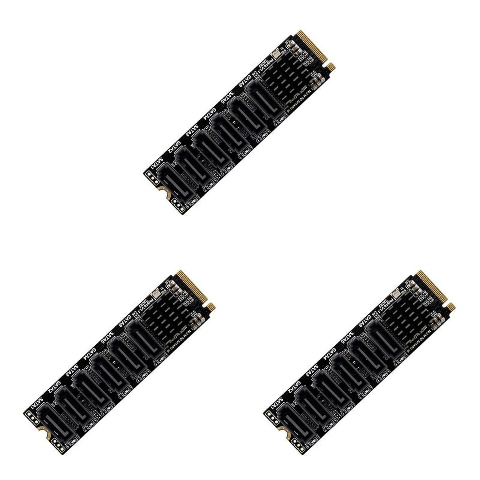 3X M.2 NVME PCI-E PCIE X4 X8 X16 to 6 Port 3.0 SATA Adapter Card Riser ...