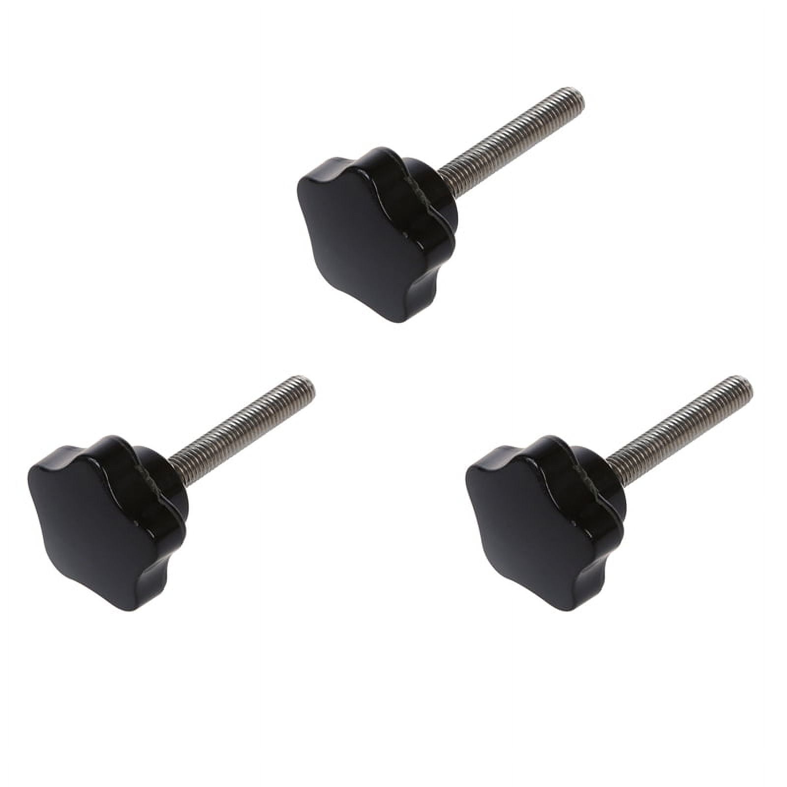3X, M8 x 50mm Thread Replacement Star Hand Knob Tightening Screw Black Silver Tone - Walmart.com
