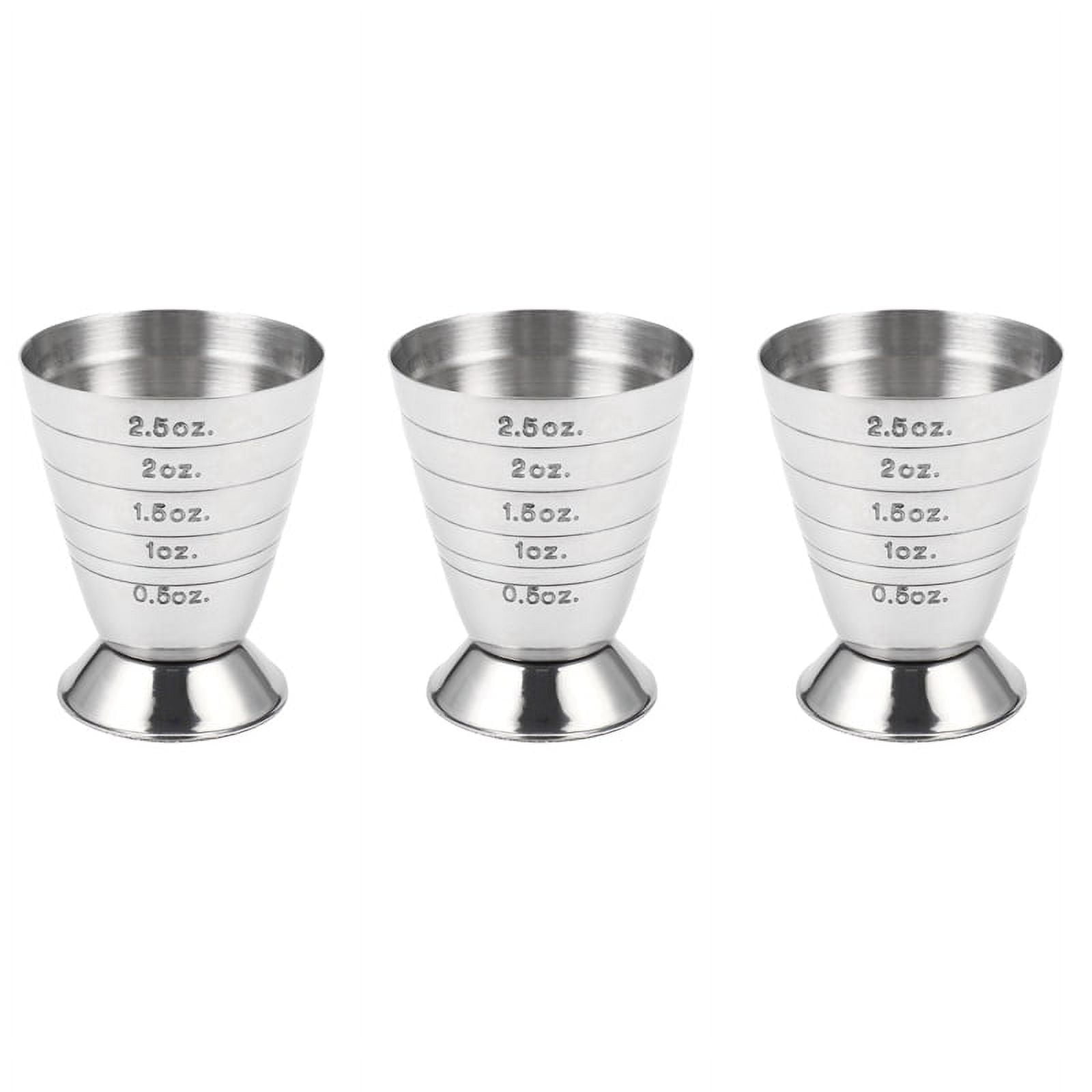 3X Measuring Shot Cup Ounce Jigger Bar Cocktail Drink Mixer Liquor ...