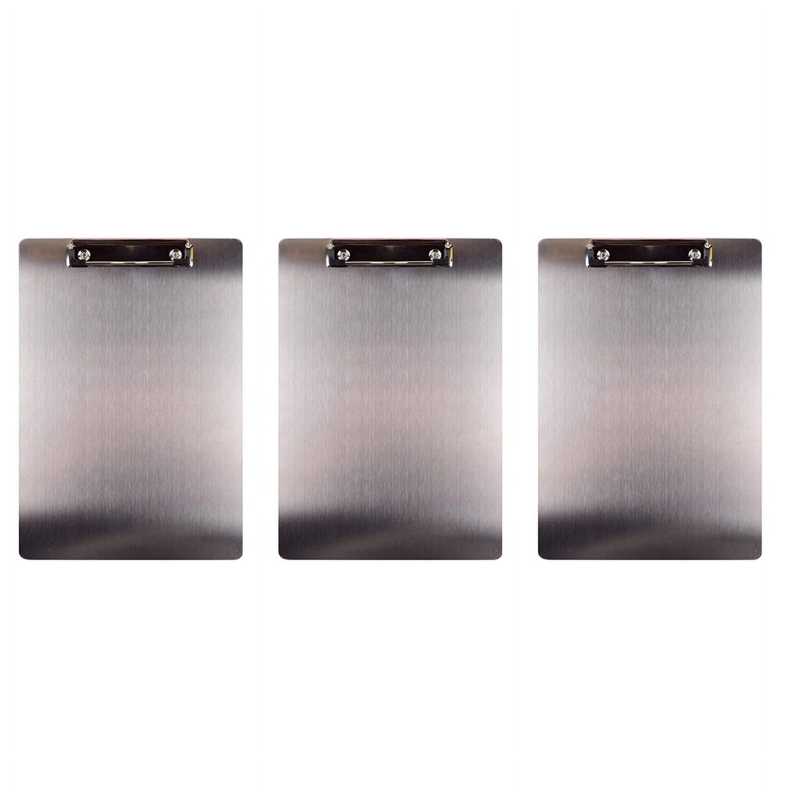 3X Metal Clipboard Folder A4 Stainless Steel Clip Board Bill Storage ...