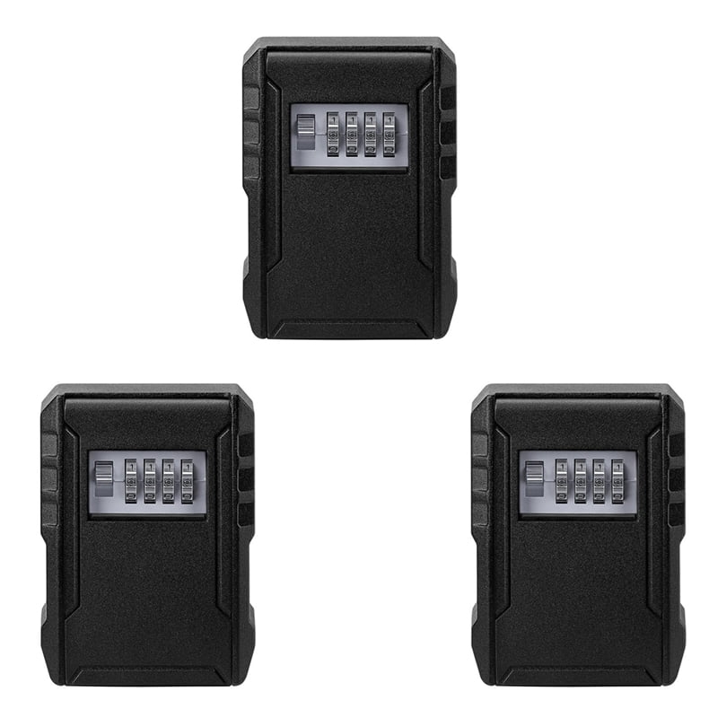 3X Metal Password Key Box Wall Mounted 4 Digits Password Storage Box ...