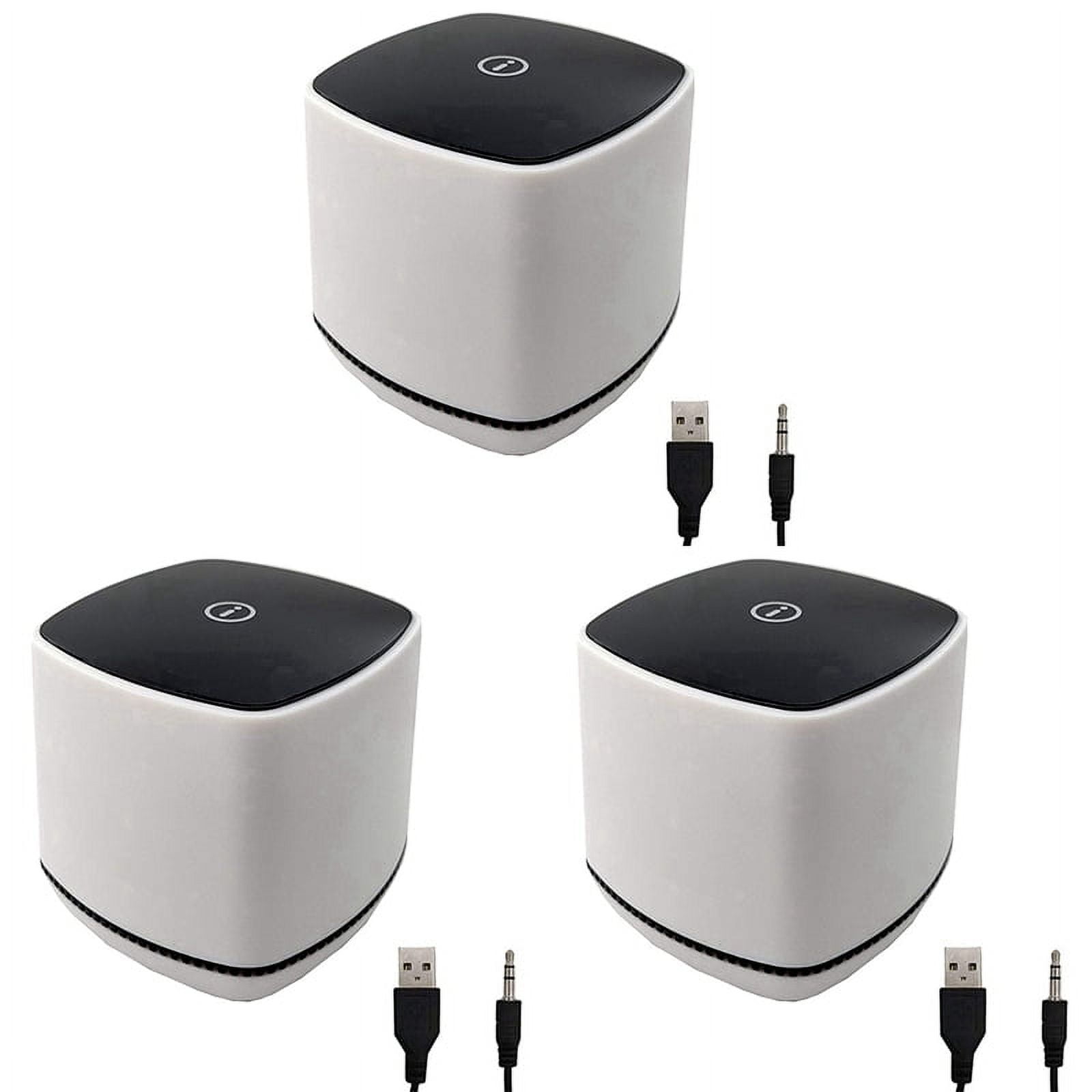 3X Mini Desktop Speaker USB Powered and 3.5mm Audio Input Wired ...