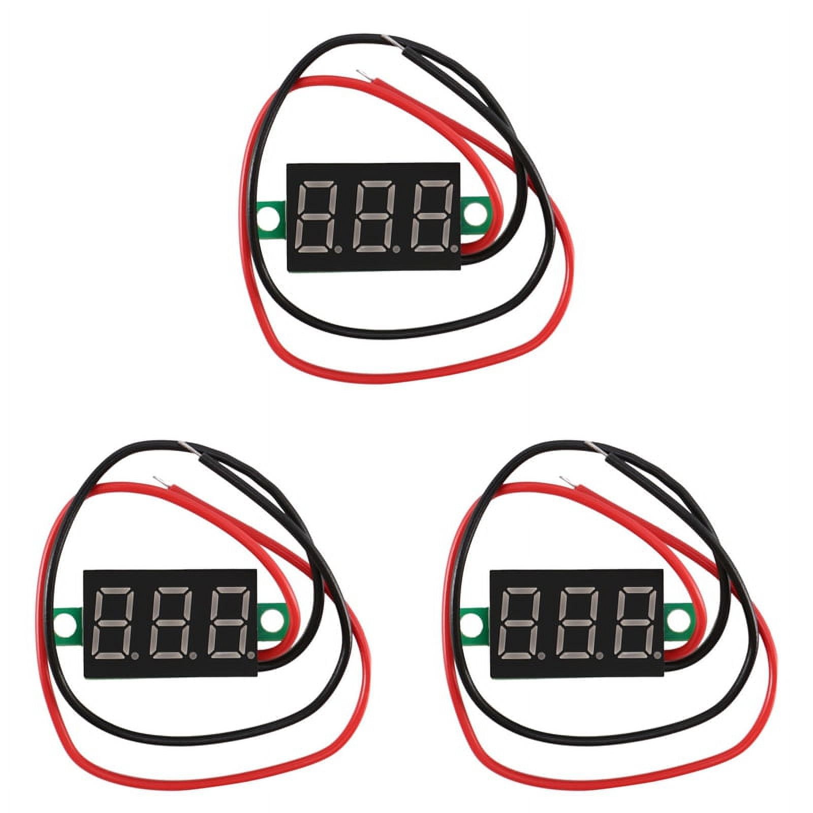 3X Mini Digital Voltmeter LED Voltage Display Panel Meter 3.3-30V Green ...