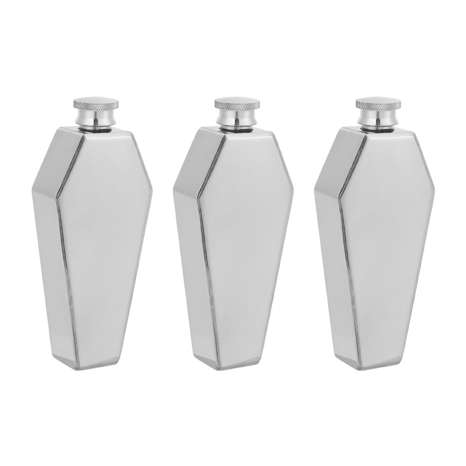 3X Mini Hip Flask 100ML Personalized Coffin Shape Stainless Steel ...