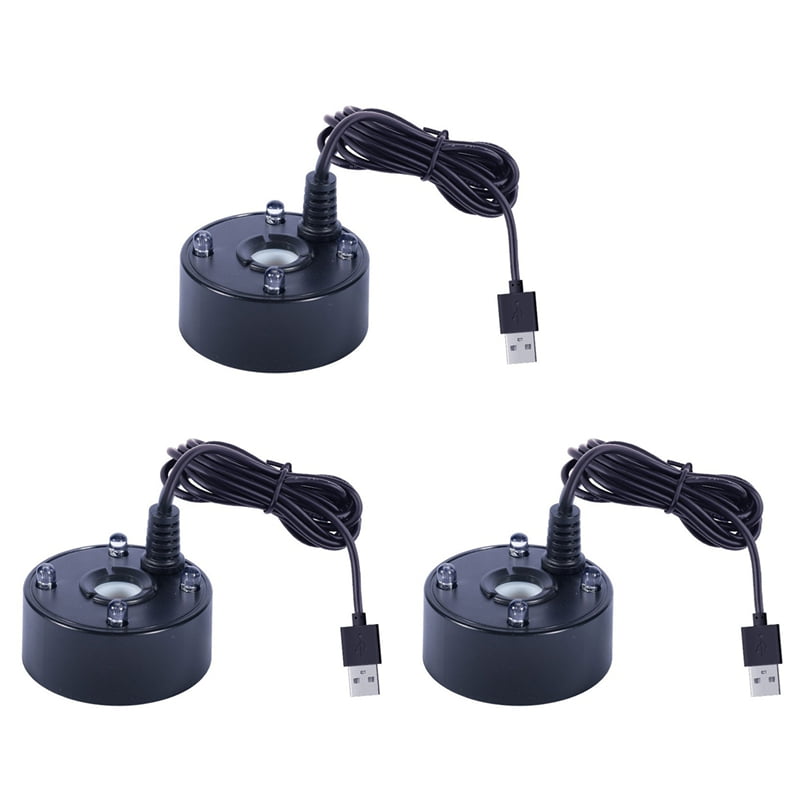 3X Mist Maker, USB Port 4 Color LED Lights Mini Mister Fog Machine ...