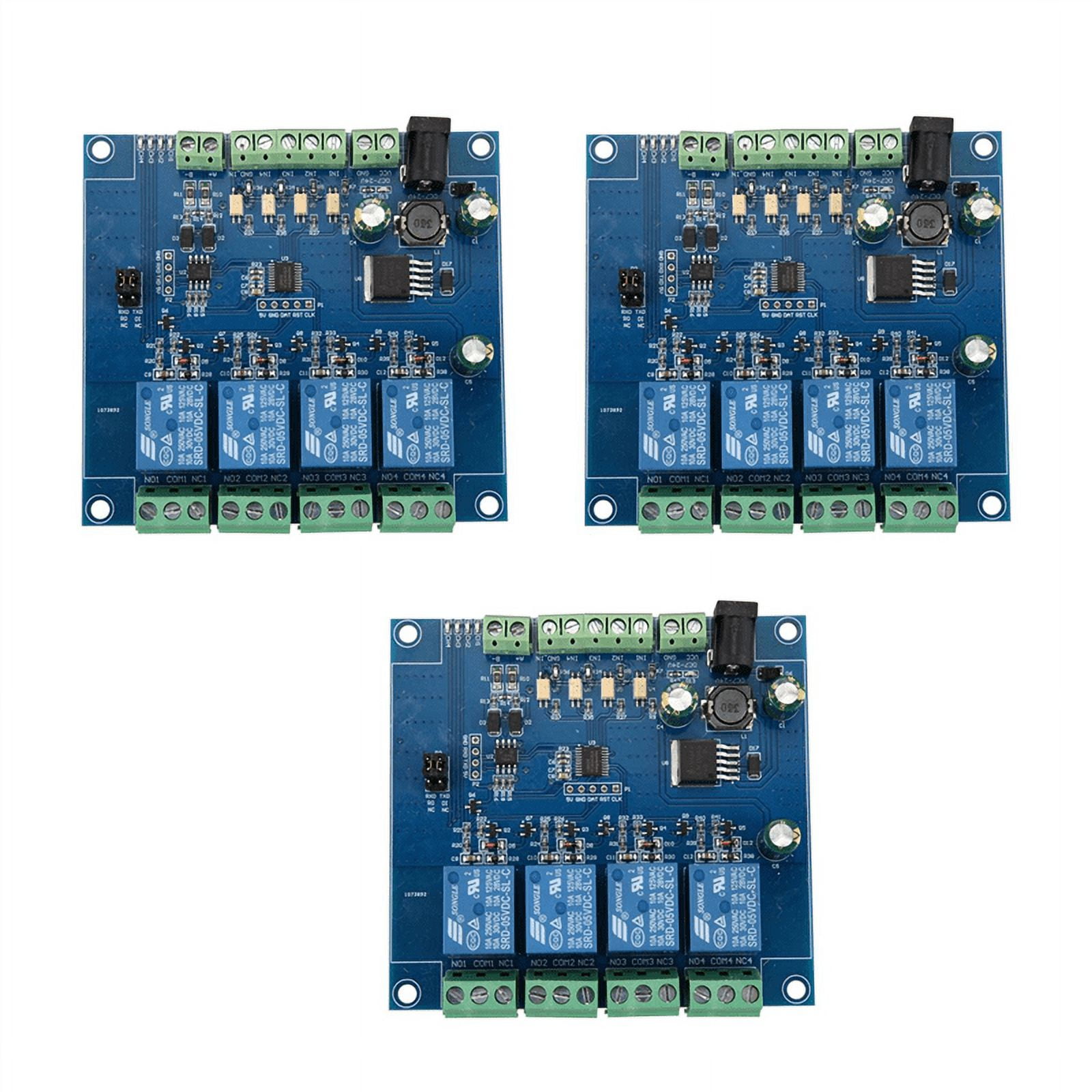 3X Modbus Rtu 4 Relay Module Input 485 Ttl Uart Communication 4-Channel Input 7-24V Relay Module ...