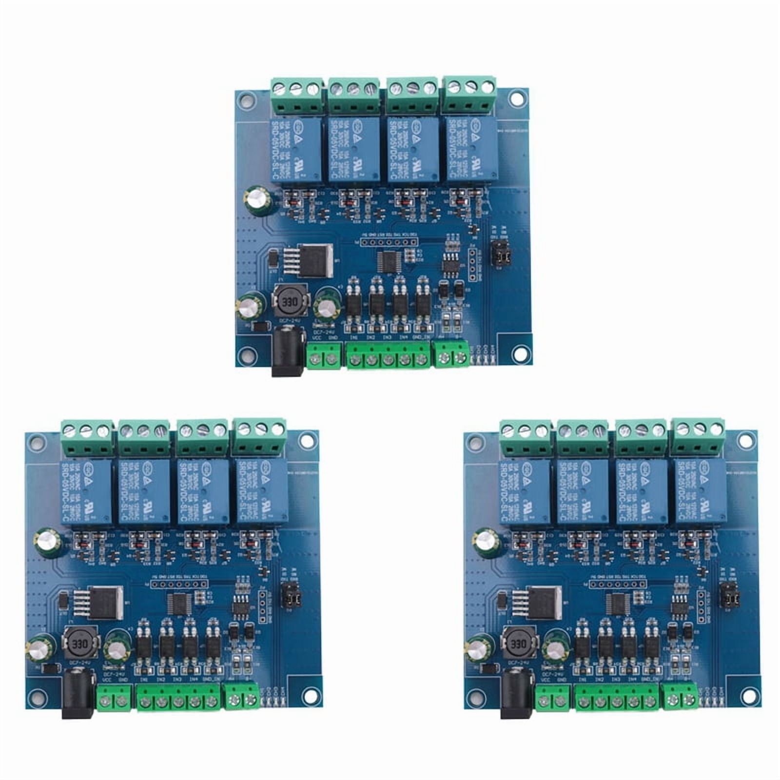 3X Modbus Rtu 4 Relay Module Input 485 Ttl Uart Communication 4-Channel ...