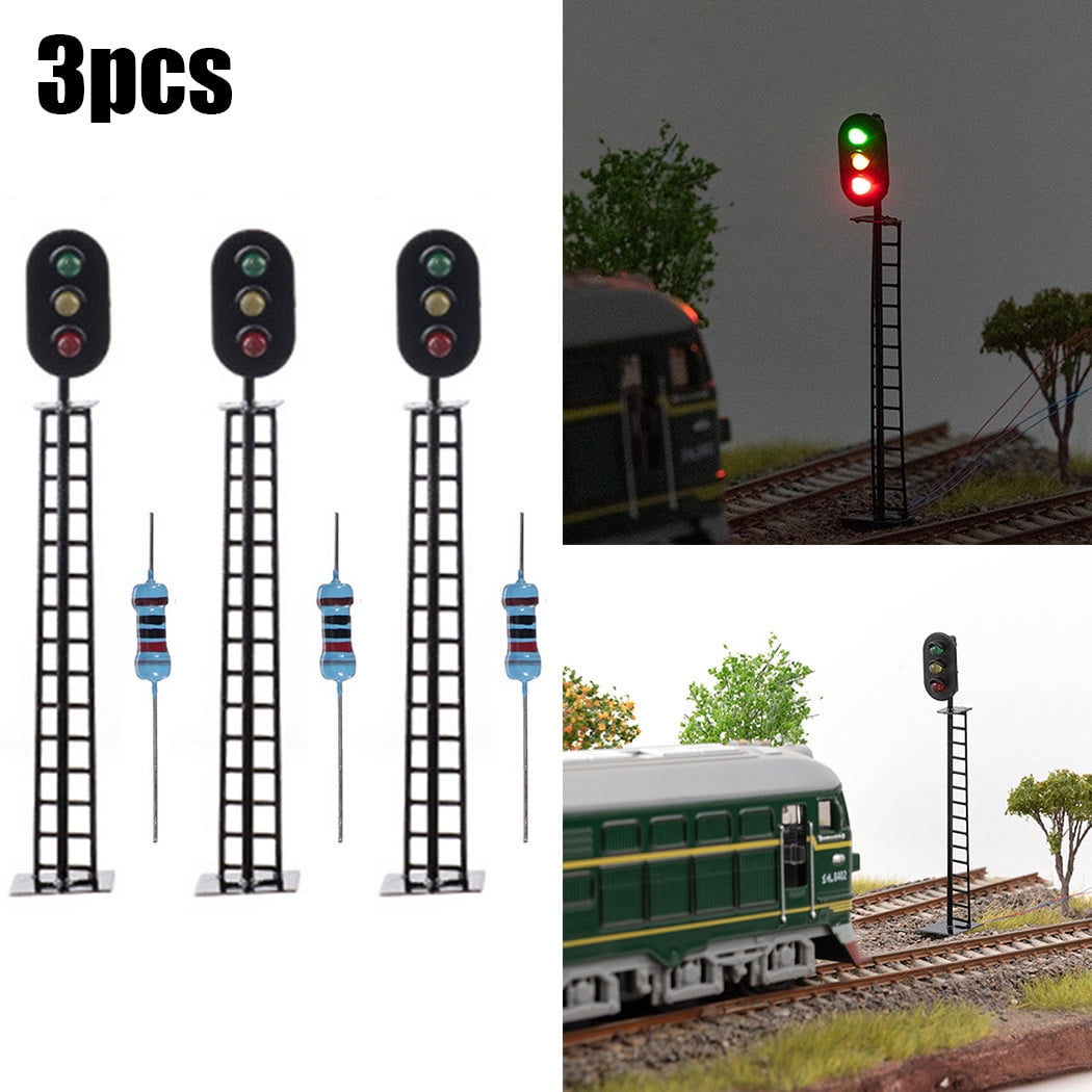 3X Model Railway LED Signal Light Kit with Resistors for OO Gauge ...