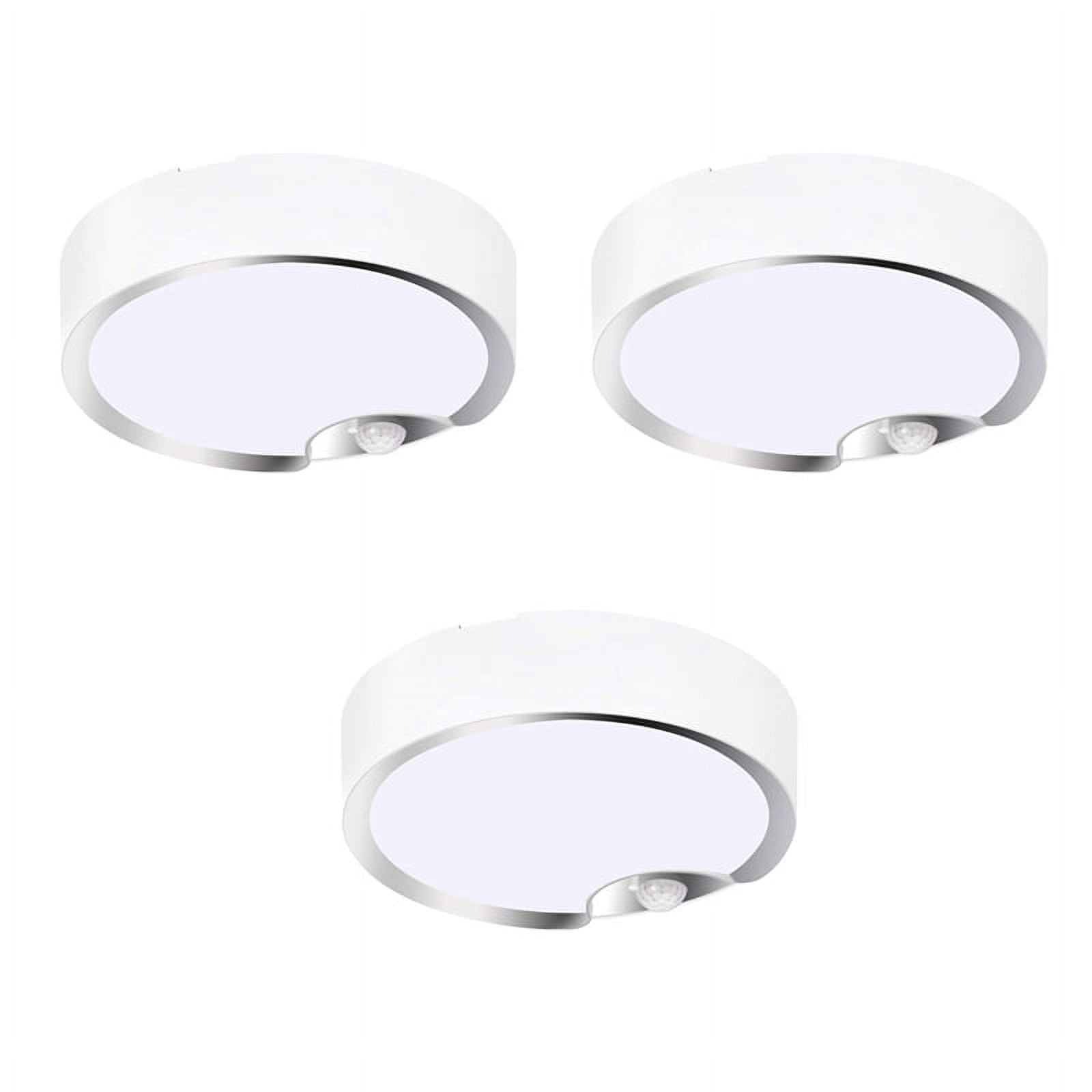 3X Motion Sensor Ceiling Lights Battery Powered Indoor / Outdoor LED ...